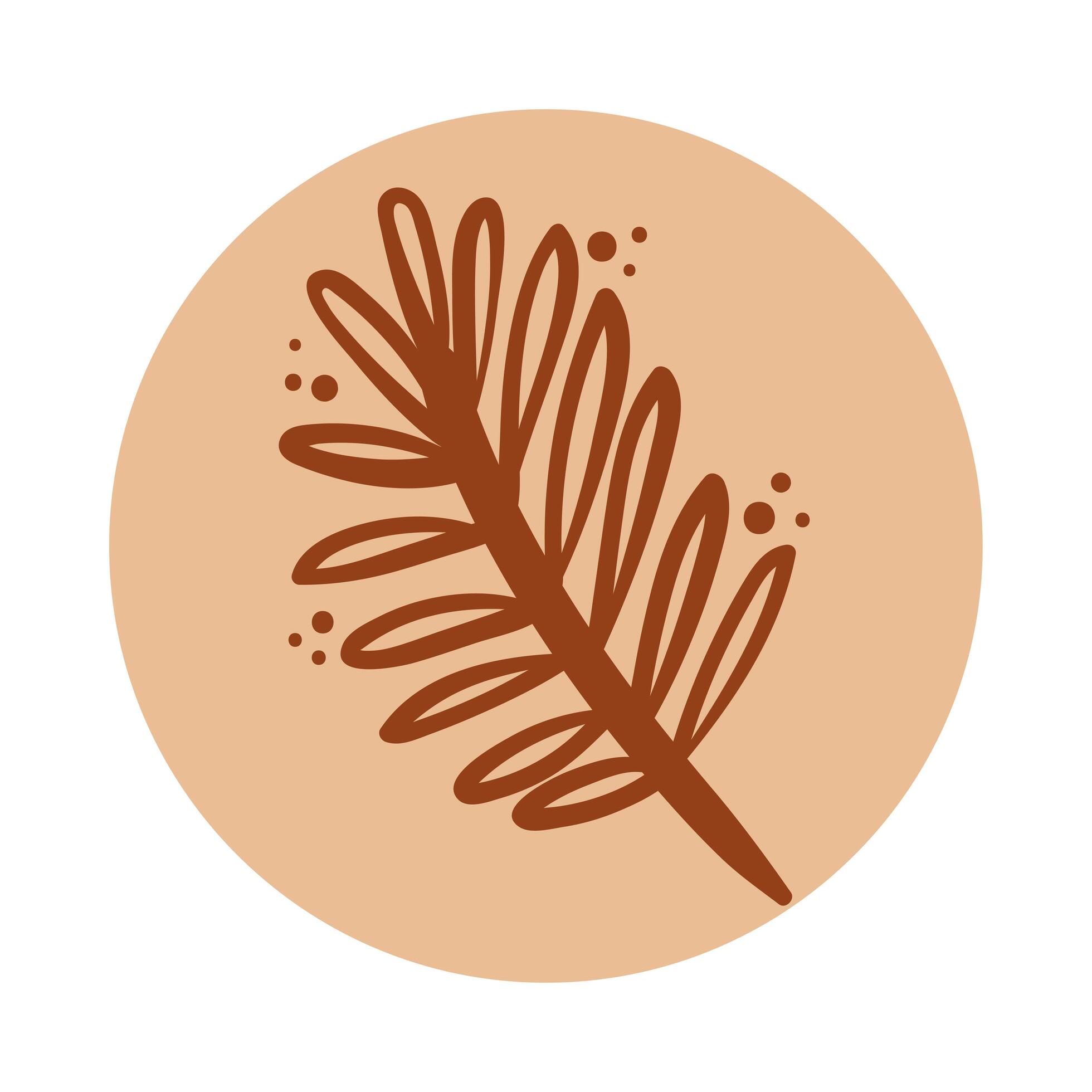 Branch With Leaves Boho Hand Drawn Style 1851779 Vector Art At Vecteezy