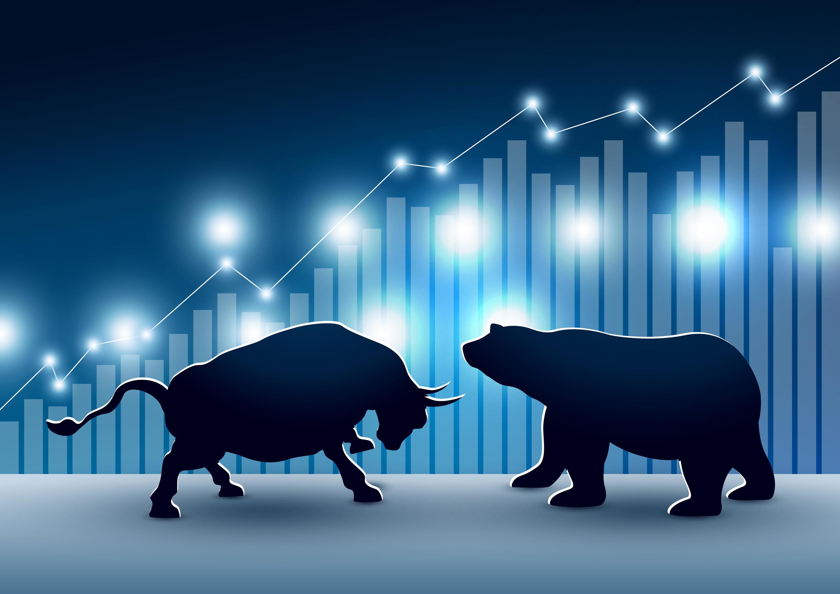 Stock Market Design Of Bull And Bear 1857362 Vector Art At Vecteezy