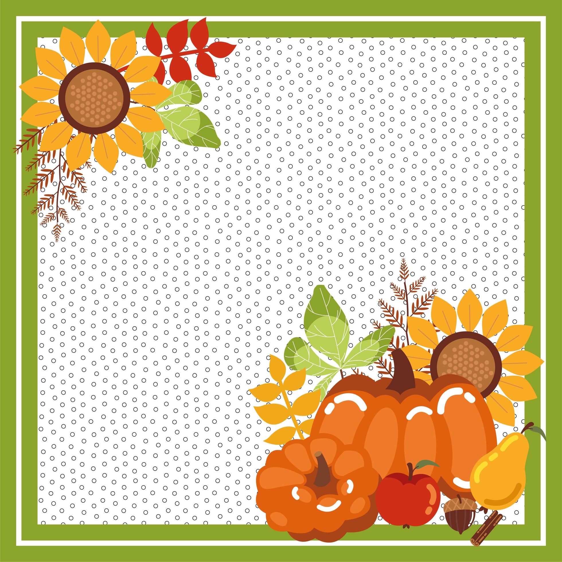 frame with pumpkins of autumn and sunflowers 1858880 Vector Art at Vecteezy
