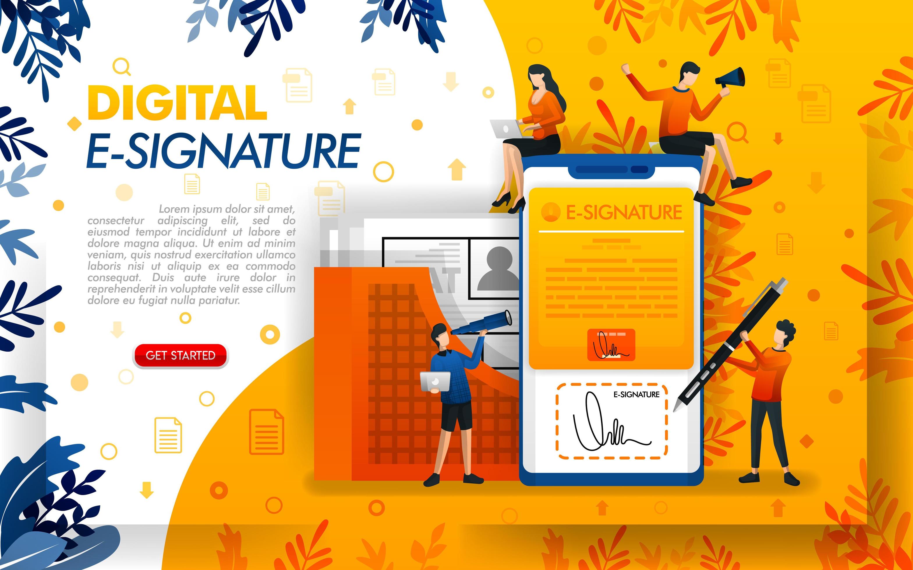 digital signature for document security. E-signatures for business ...