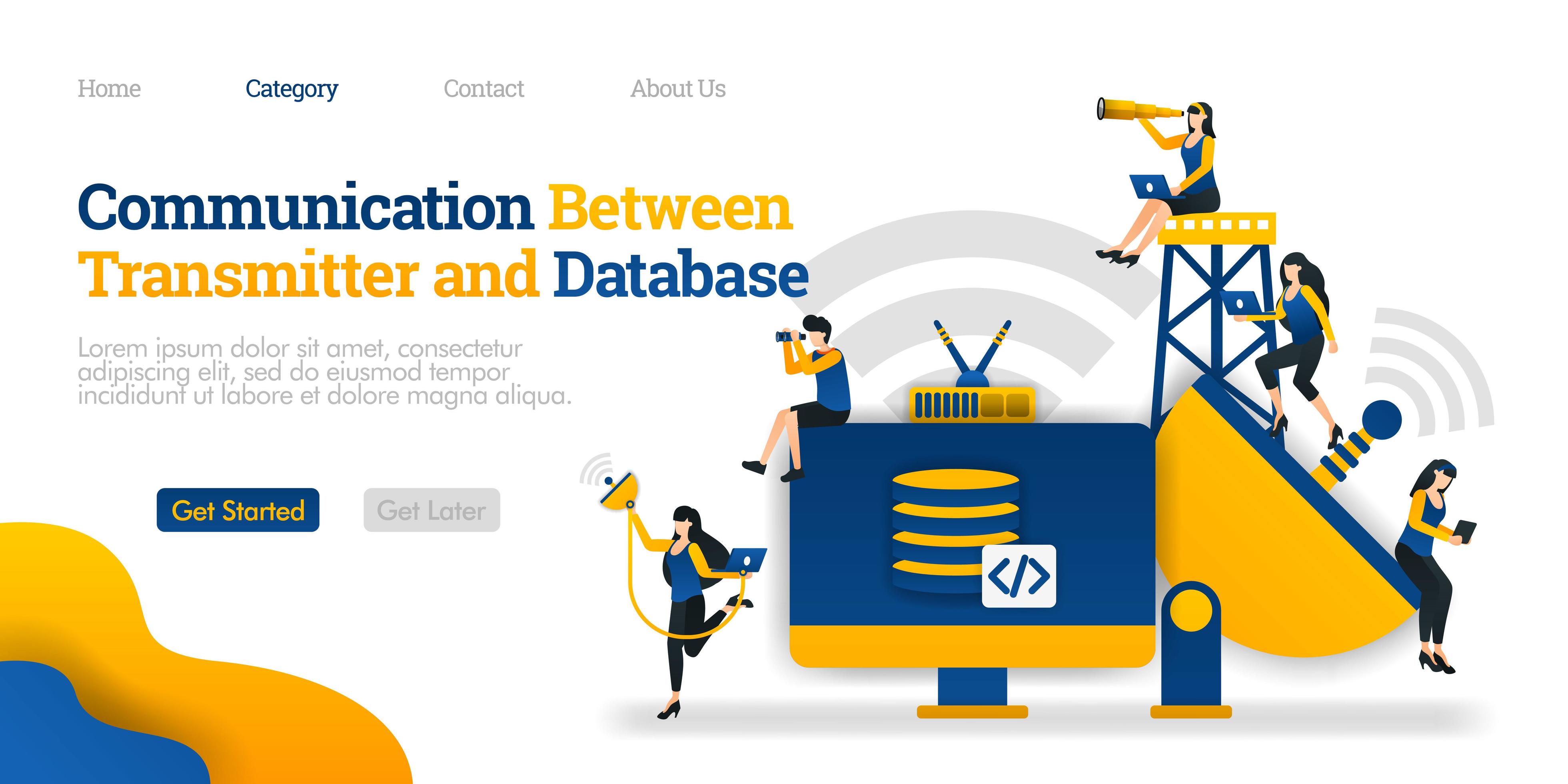 Communication between transmitter and storage device. database ...