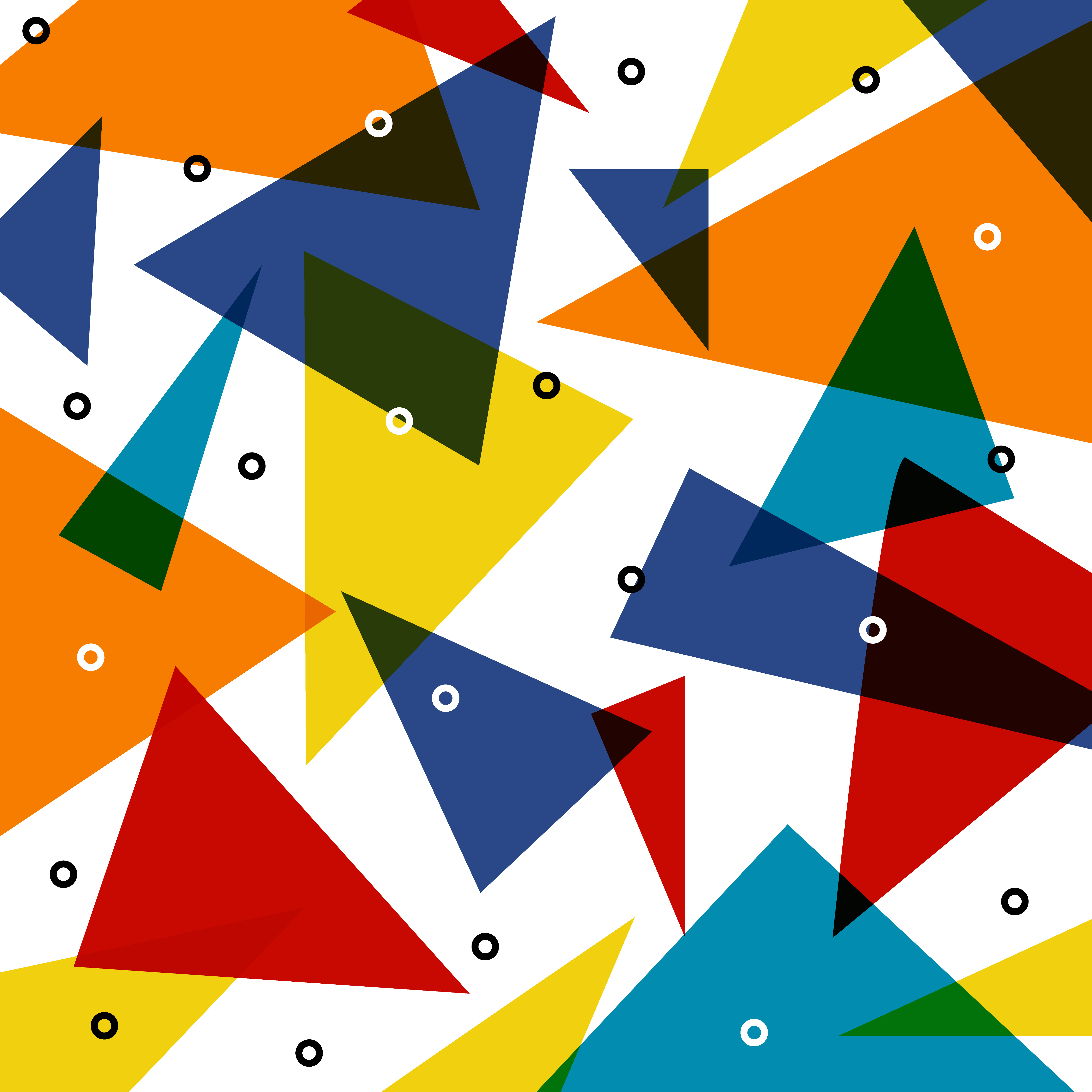 Abstract Colorful Triangle Pattern Overlap With Circle Elements On
