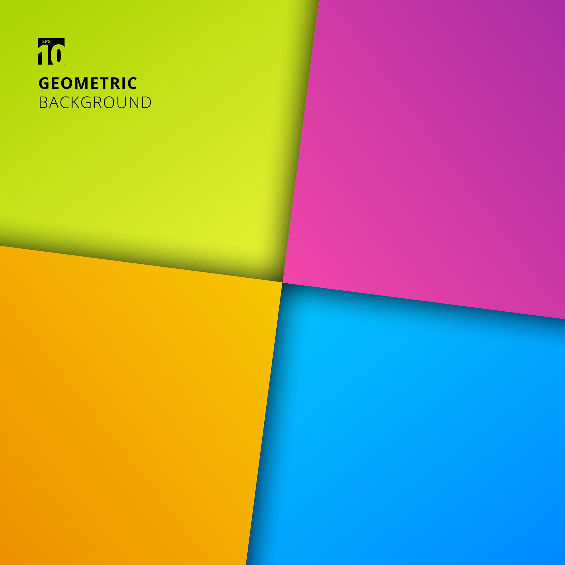 Abstract Background Colorful Geometric Square Shape With Shadow Minimal