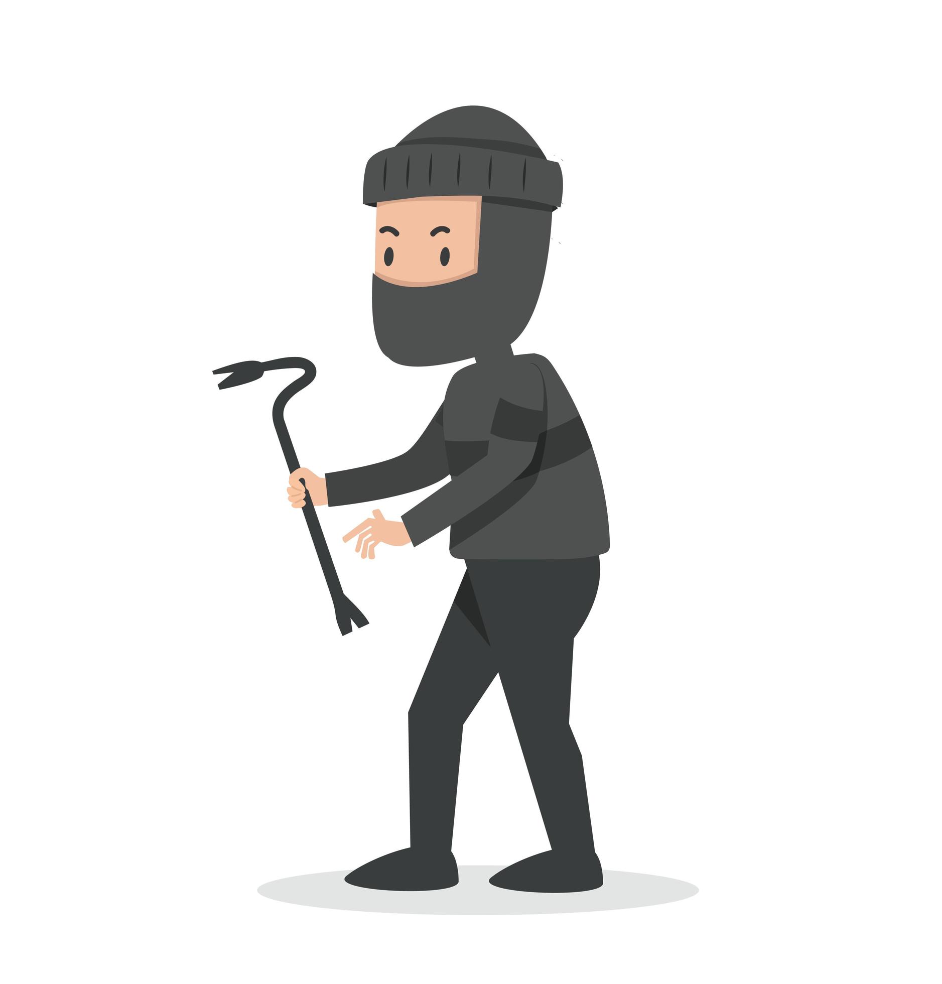 Male thief cartoon character 1876916 Vector Art at Vecteezy