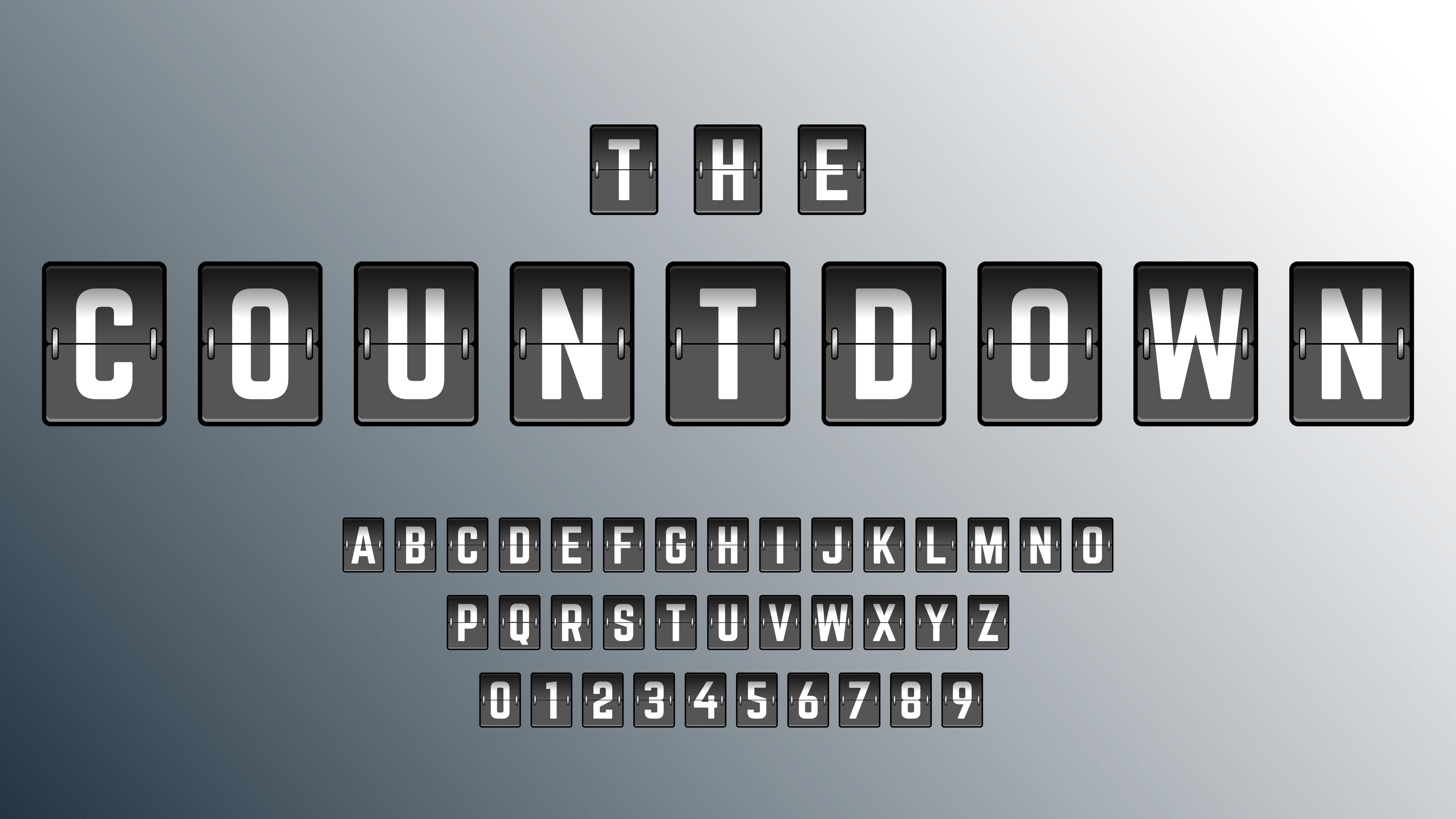 Countdown alphabet font template set 1879407 Vector Art at Vecteezy Countdown alphabet font template set 1879407 Vector Art at Vecteezy