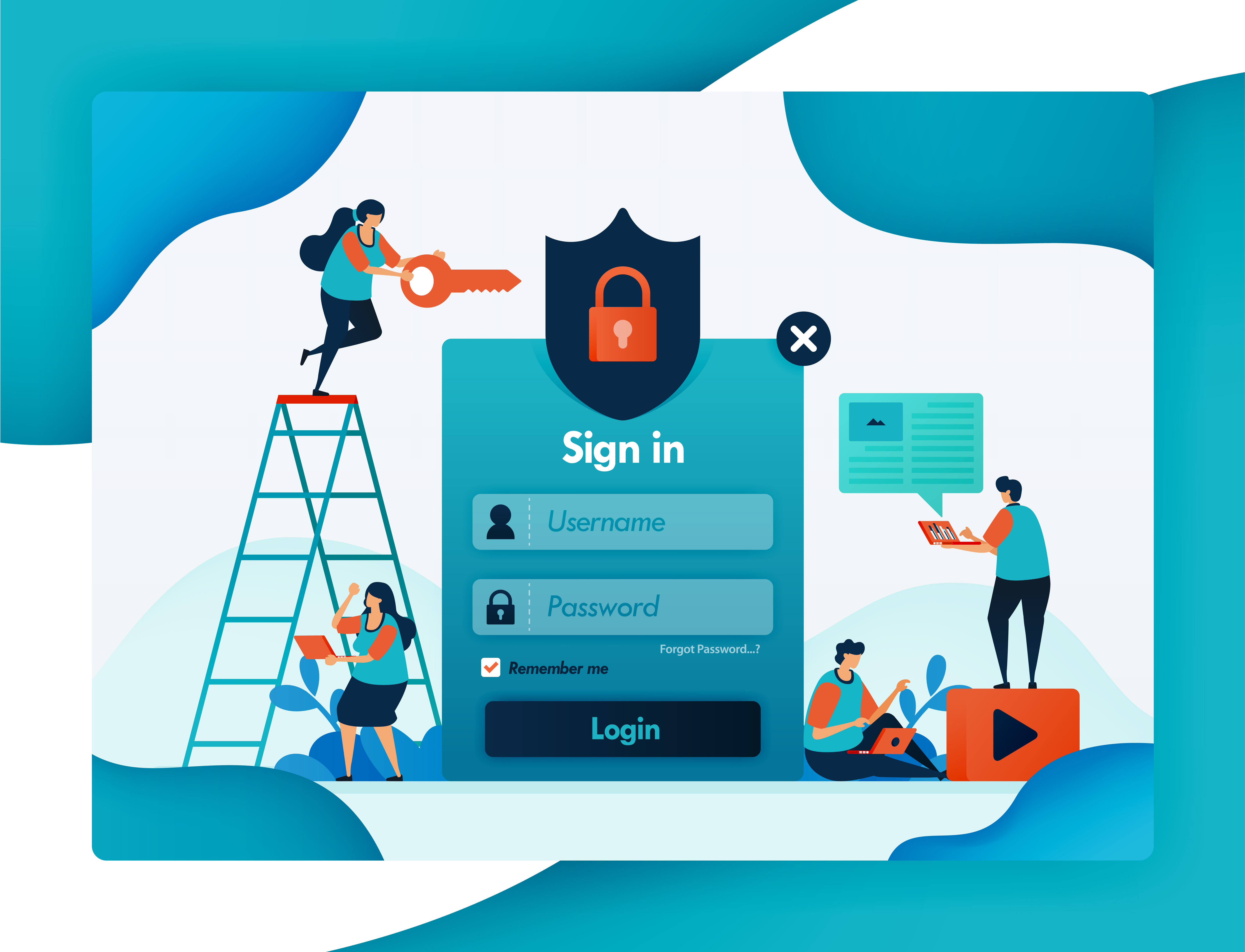 Website Login Template For Protecting User Account Security Secure And Protection For Privacy
