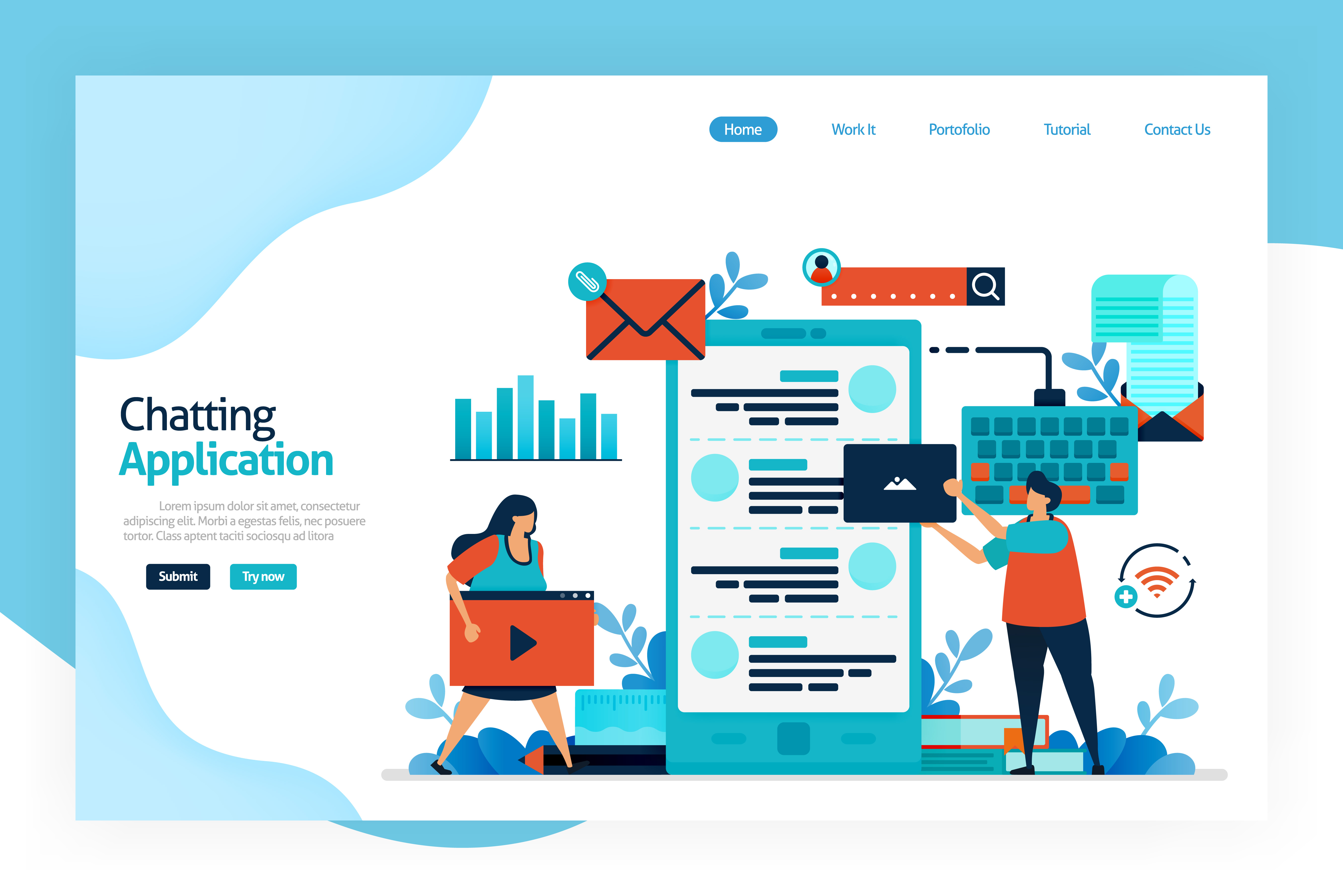 Landing Page Of Chatting Application Social Messaging Apps Social Networking Platforms For