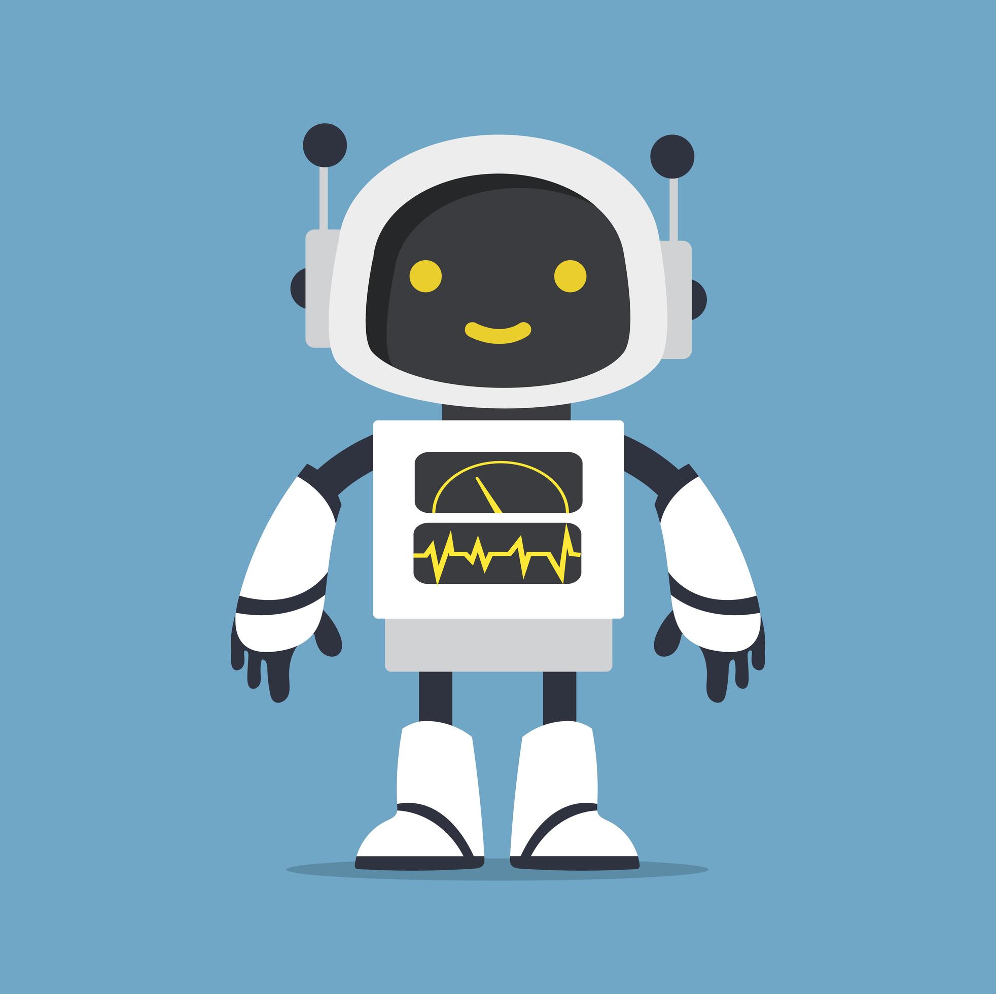 Cute White Ai Robot Character 1886568 Vector Art At Vecteezy