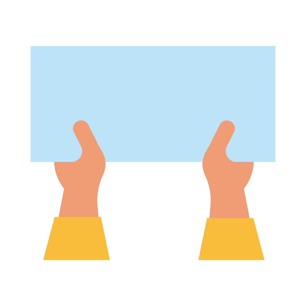 Hands Holding Protest Sign Flat Style Icon 1889464 Vector Art At Vecteezy