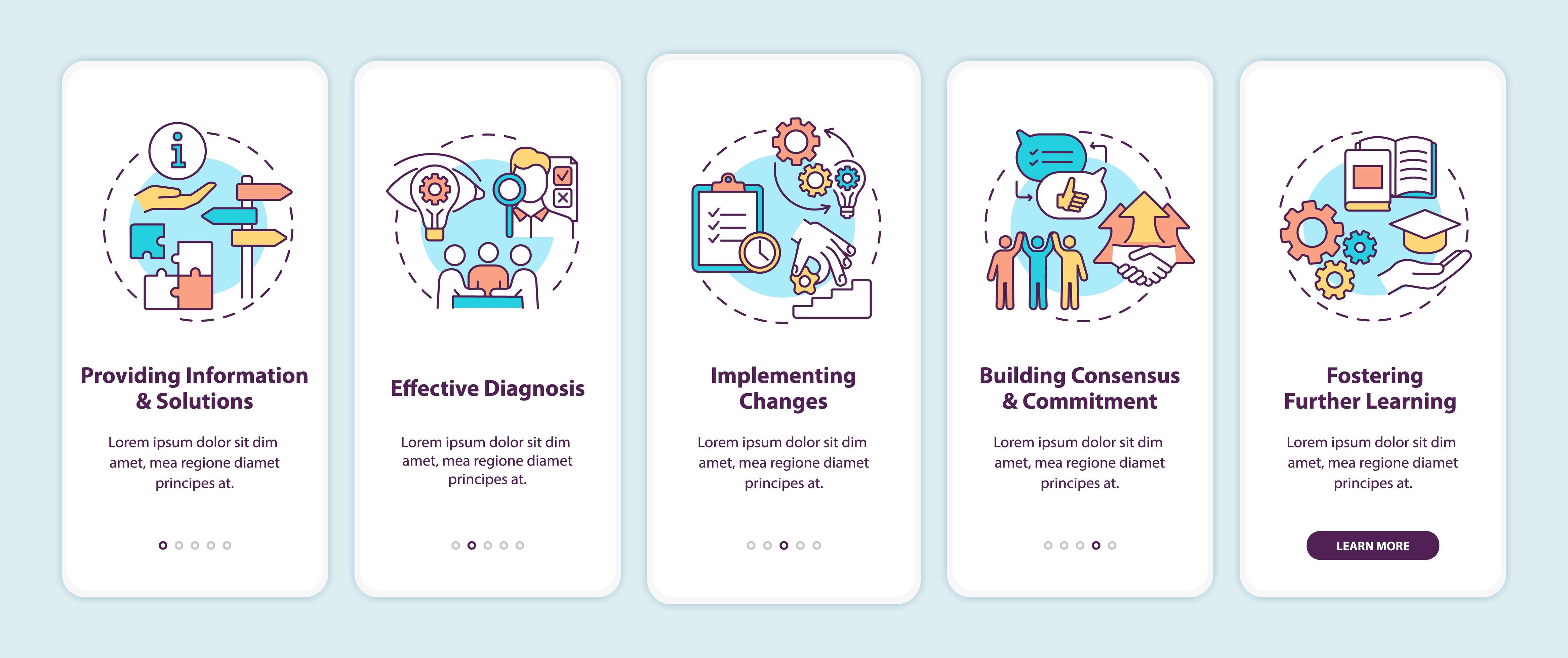 Business Consulting Stages Onboarding Mobile App Page Screen With Concepts 1892809 Vector Art At