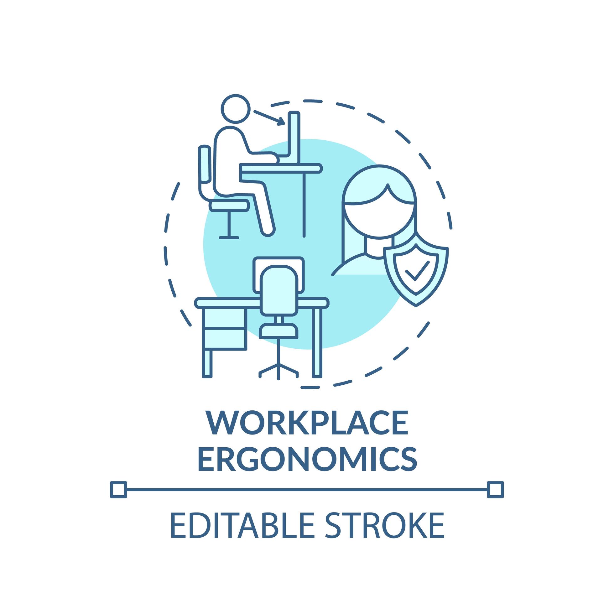 Workplace ergonomics concept icon 1892982 Vector Art at Vecteezy Workplace ergonomics concept icon 1892982 Vector Art at Vecteezy