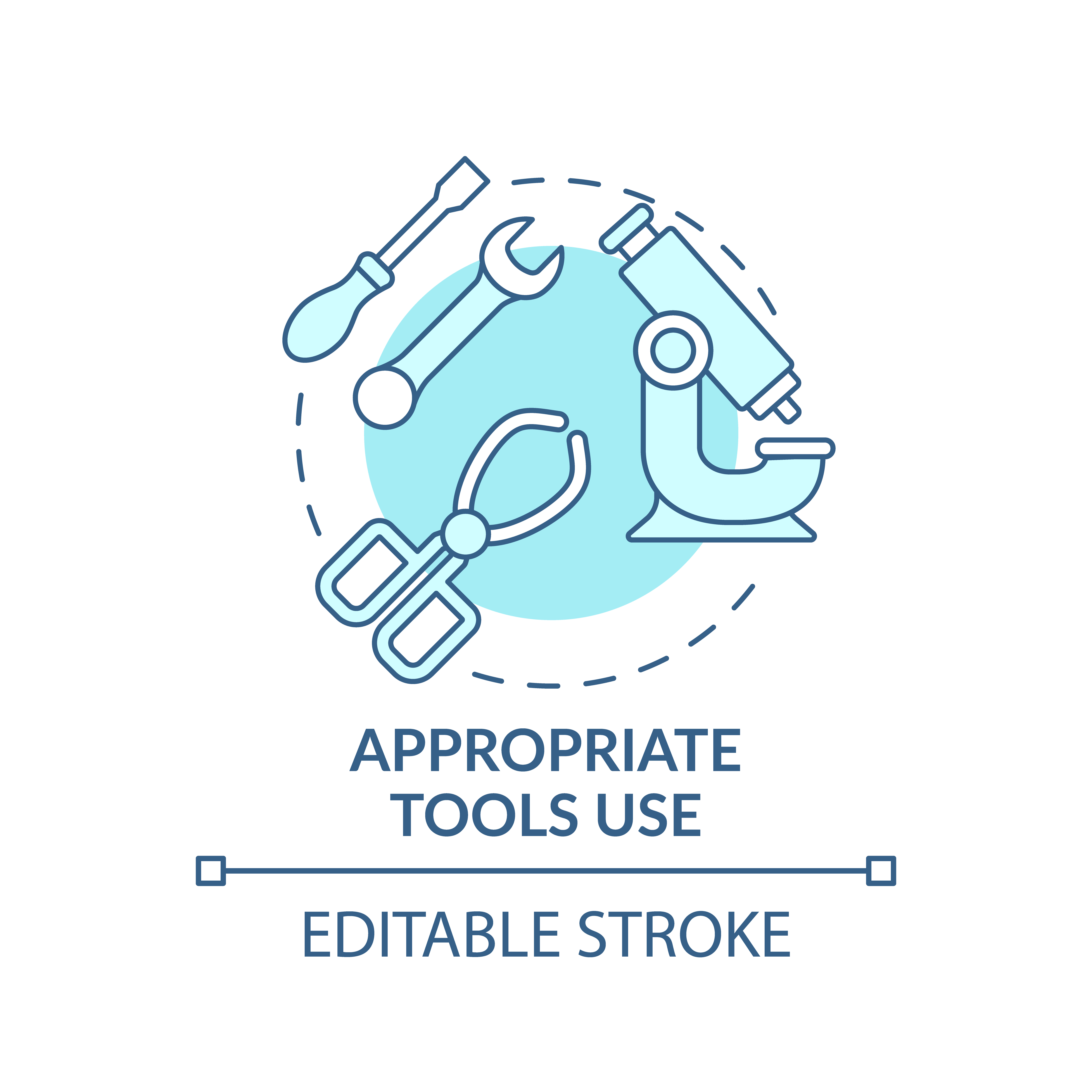 Appropriate tools use concept icon 1892983 Vector Art at Vecteezy