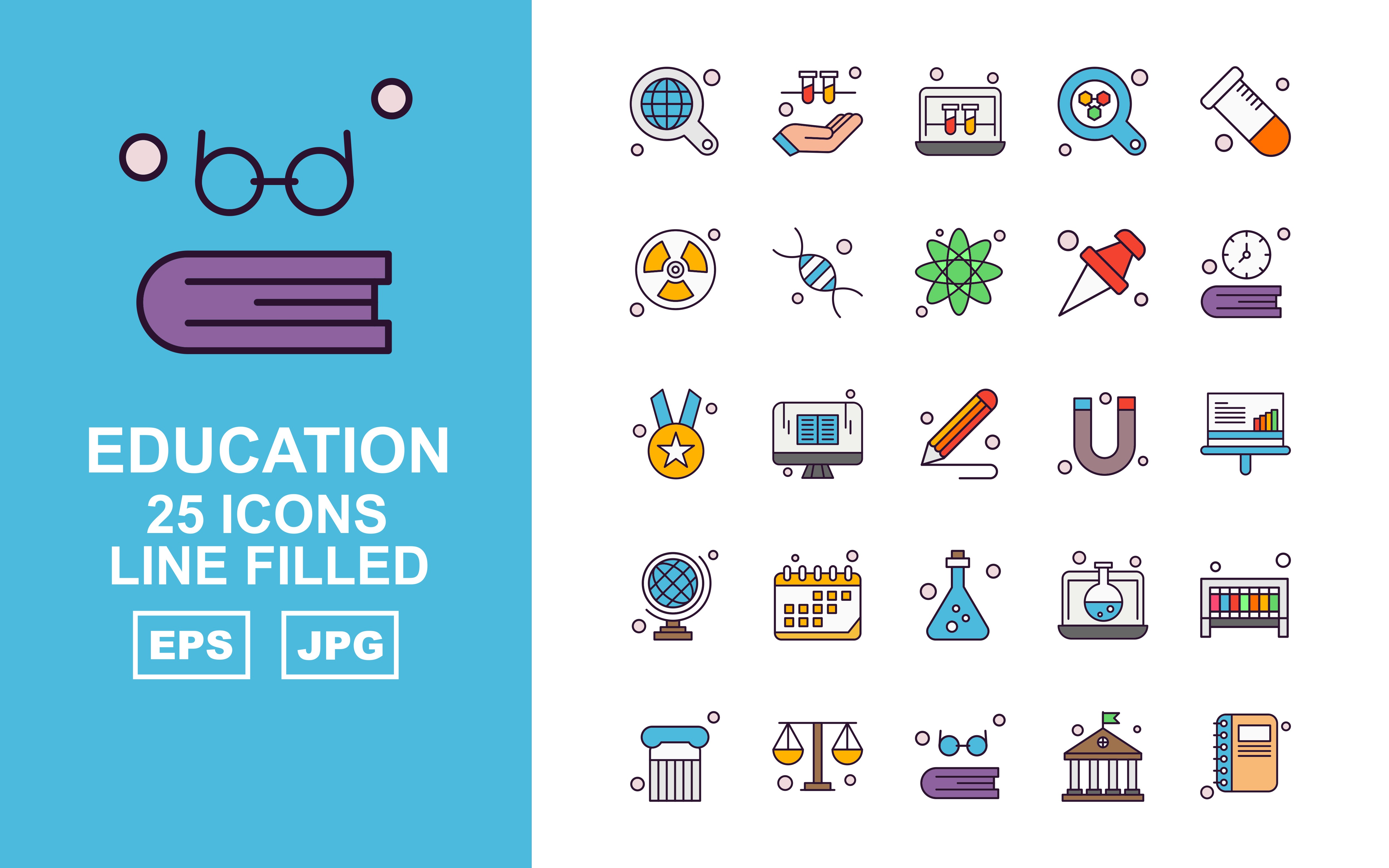 25 Premium Education Line Filled Icon Pack 1893855 Vector Art at Vecteezy