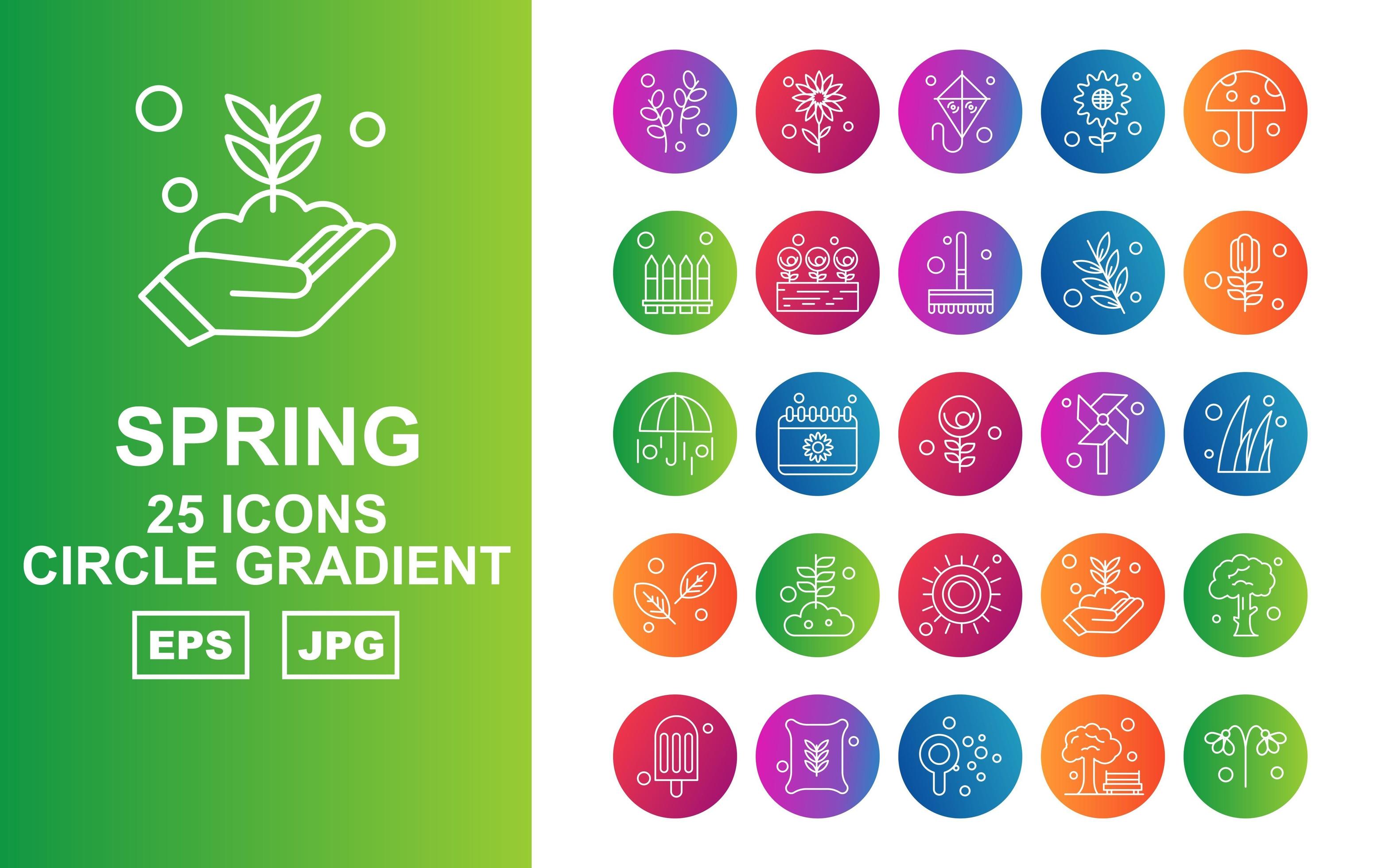 25 Premium Spring Circle Gradient Icon Pack 1894938 Vector Art at Vecteezy
