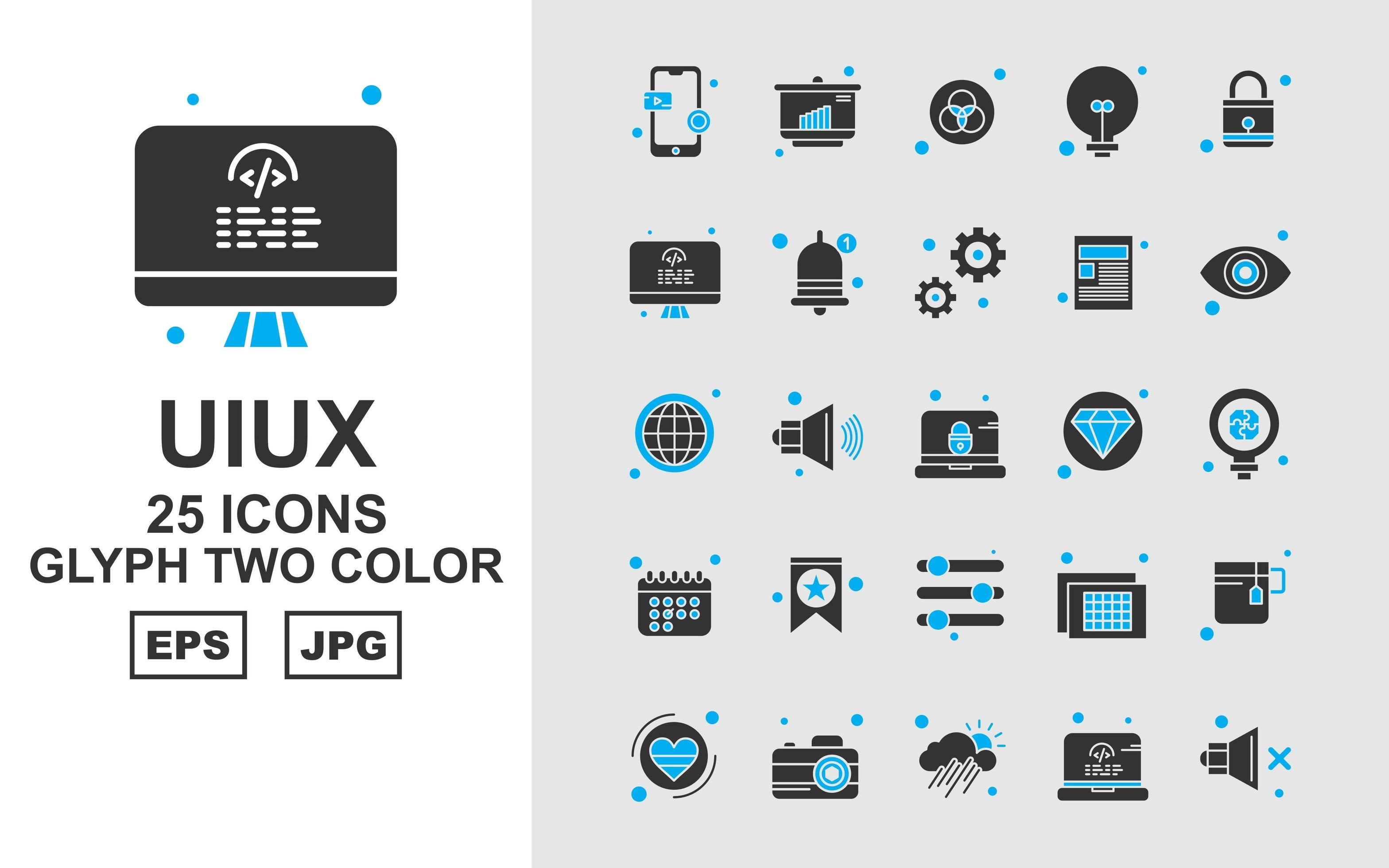 25 Premium Uiux Glyph Two Color Icon Pack 1894981 Vector Art At Vecteezy