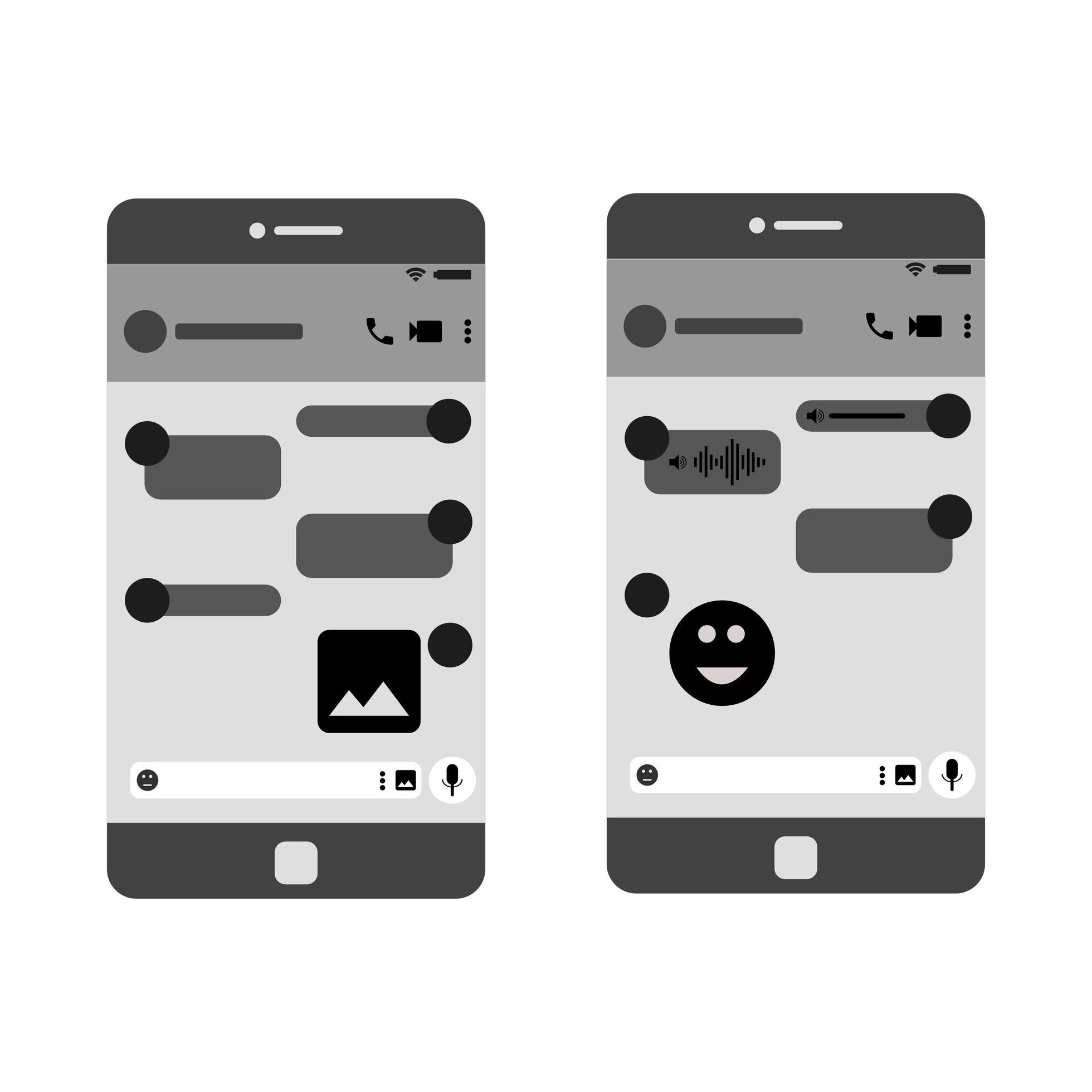 Vector Chat App Design Ui 1895663 Vector Art At Vecteezy
