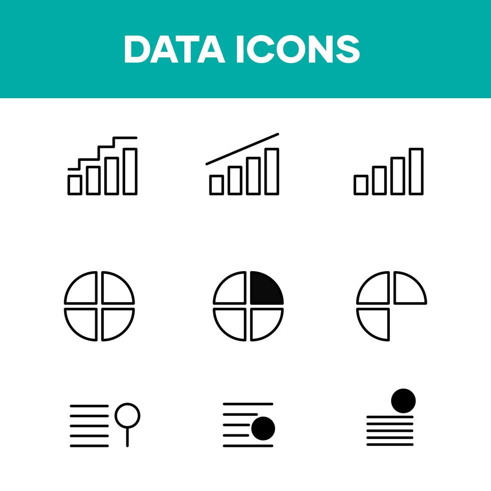 Data icon set and data graph 1895736 Vector Art at Vecteezy