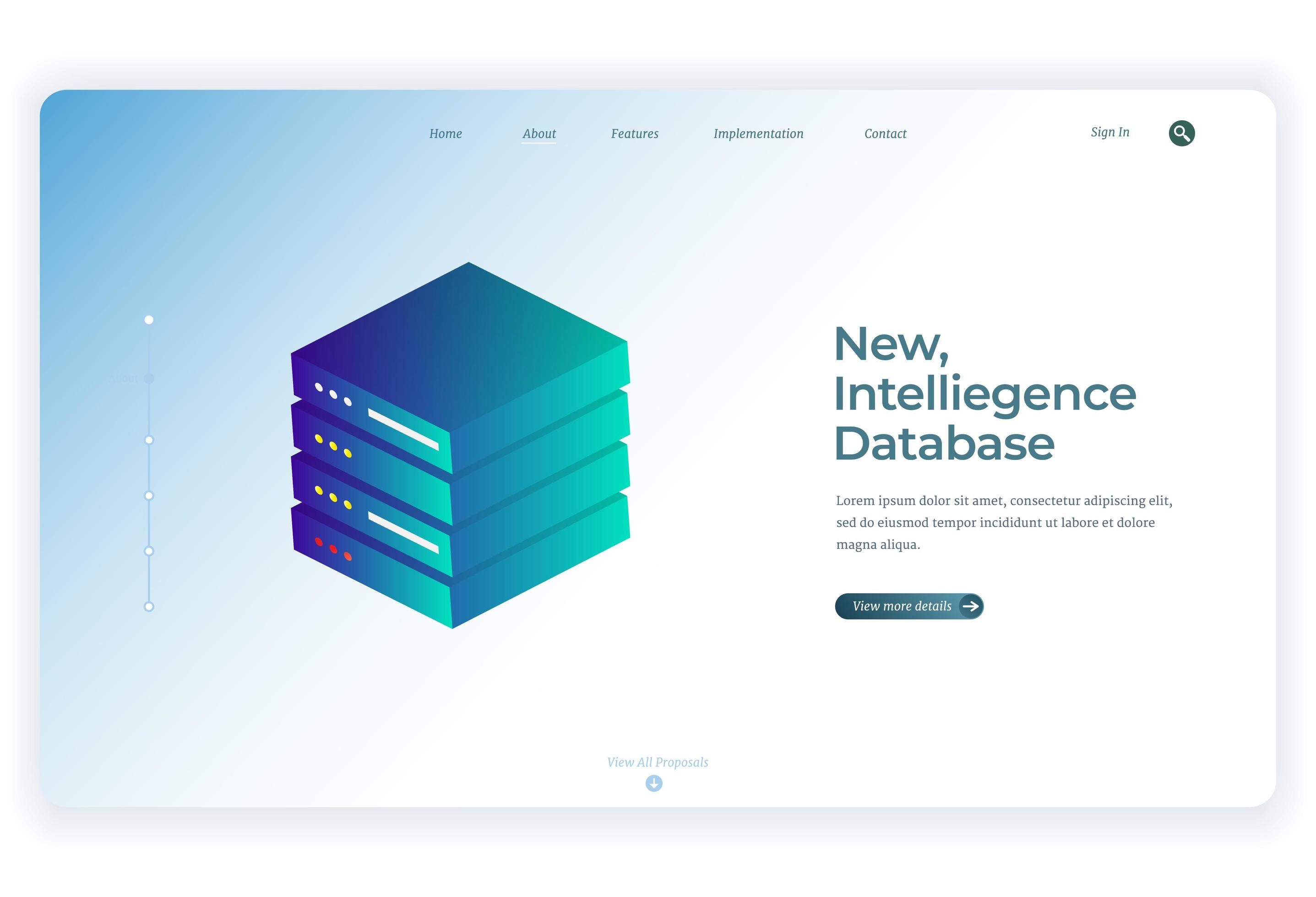 Isometric Database server illustration for Landing Page background ...