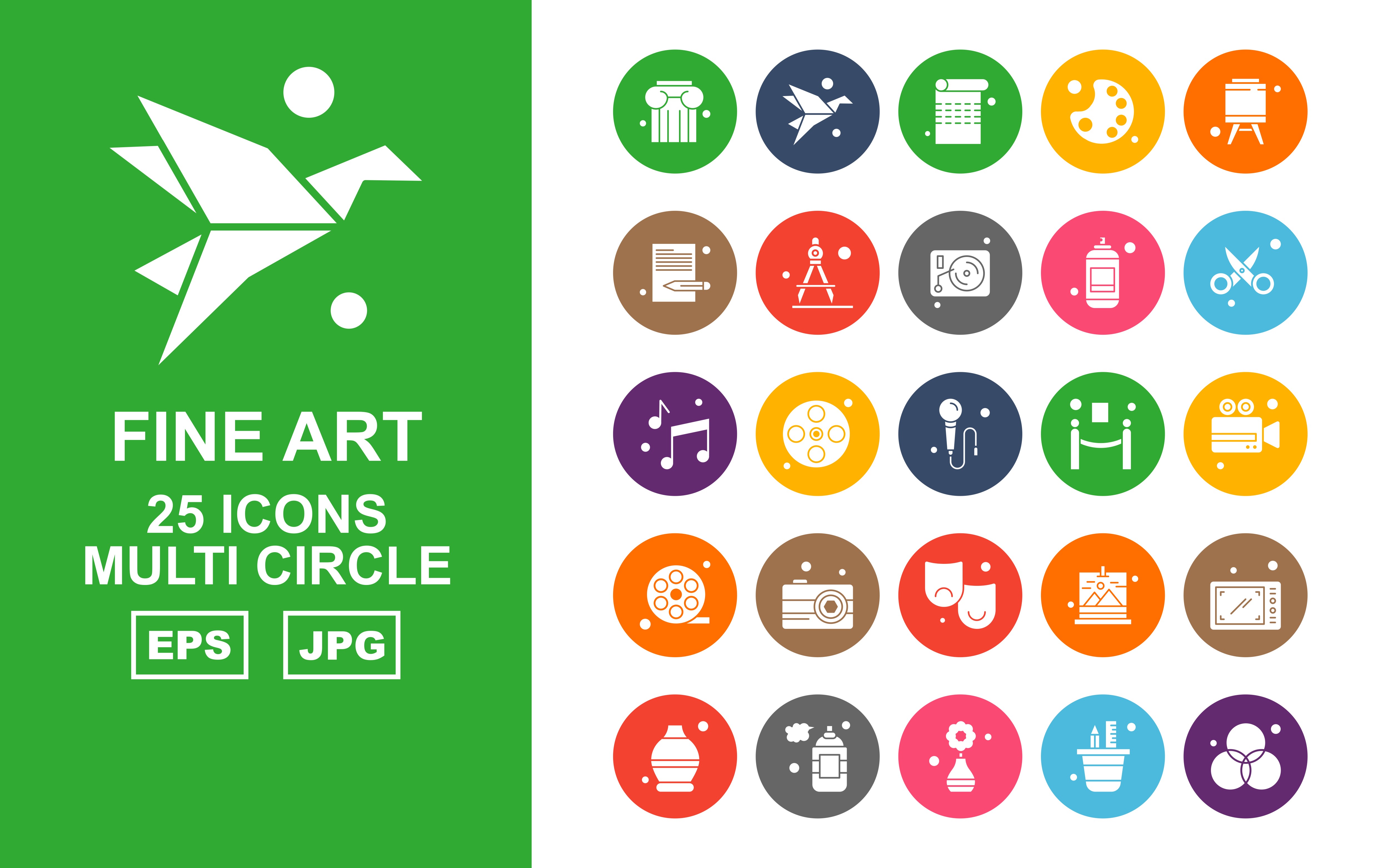 25 Premium Fine Arts Multi Circle Icon Pack 1904658 Vector Art at Vecteezy