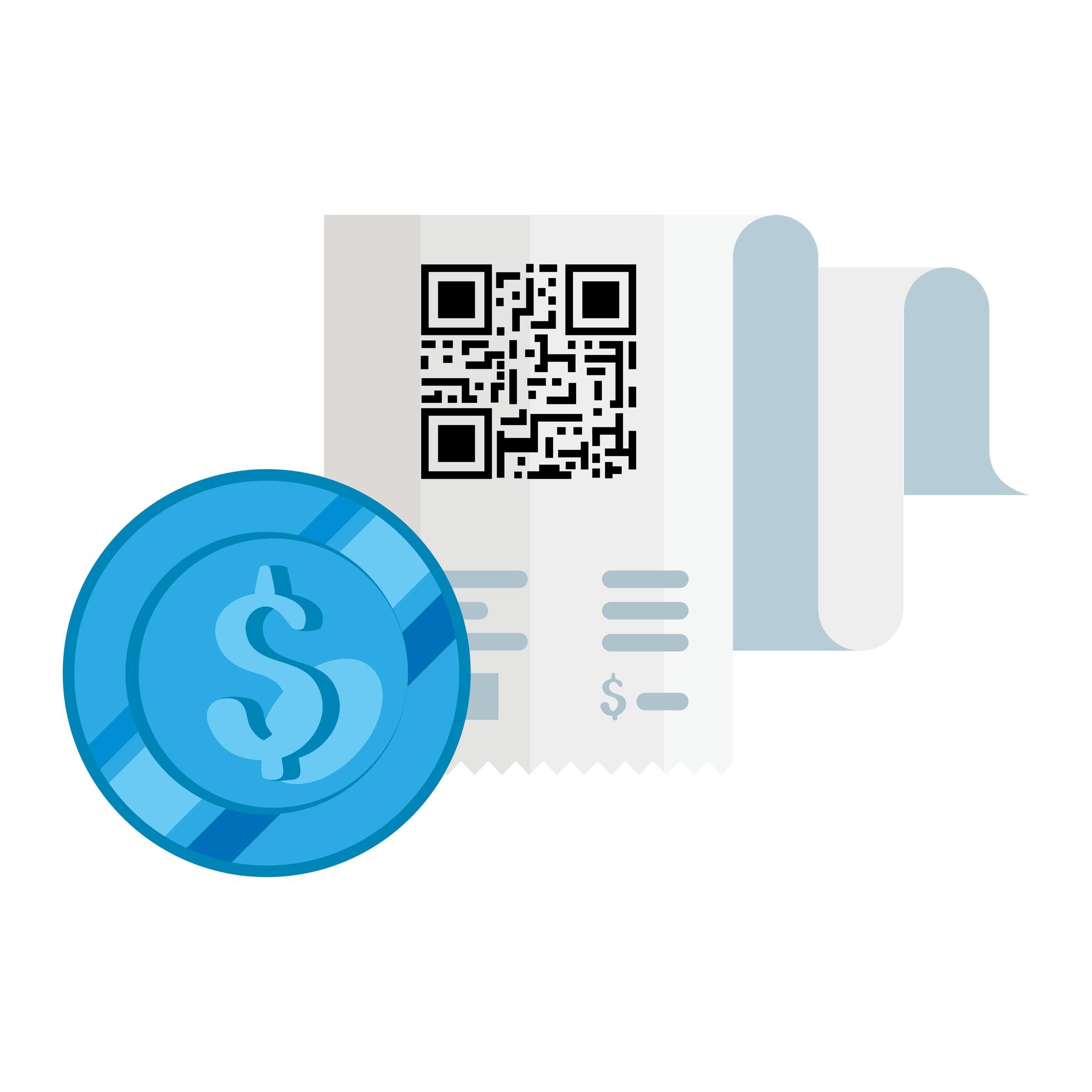 qr code receipt paper and dollar coin vector design 1906054 Vector Art ... qr code receipt paper and dollar coin vector design 1906054 Vector Art ...
