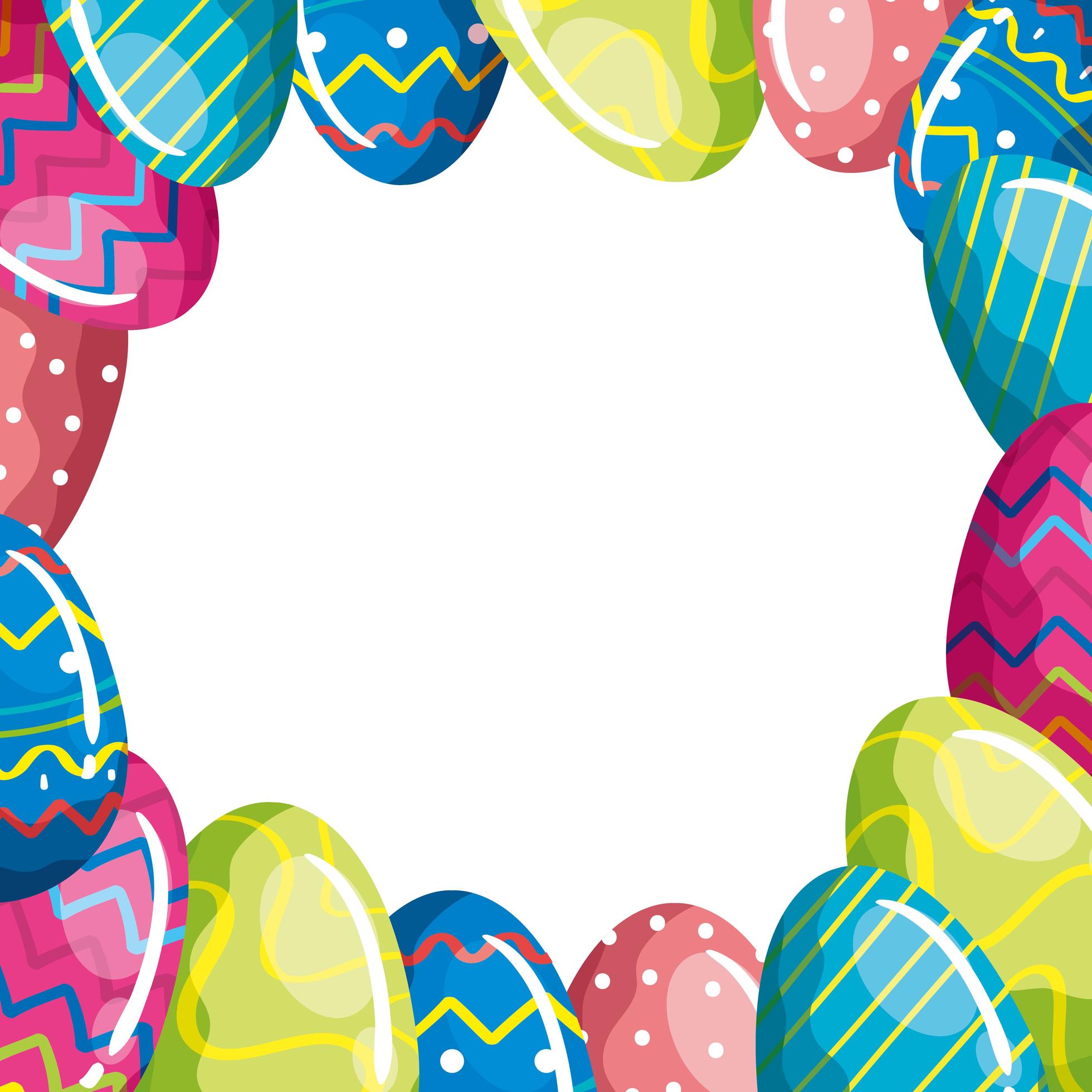 frame of cute eggs easter decorated 1906598 Vector Art at Vecteezy
