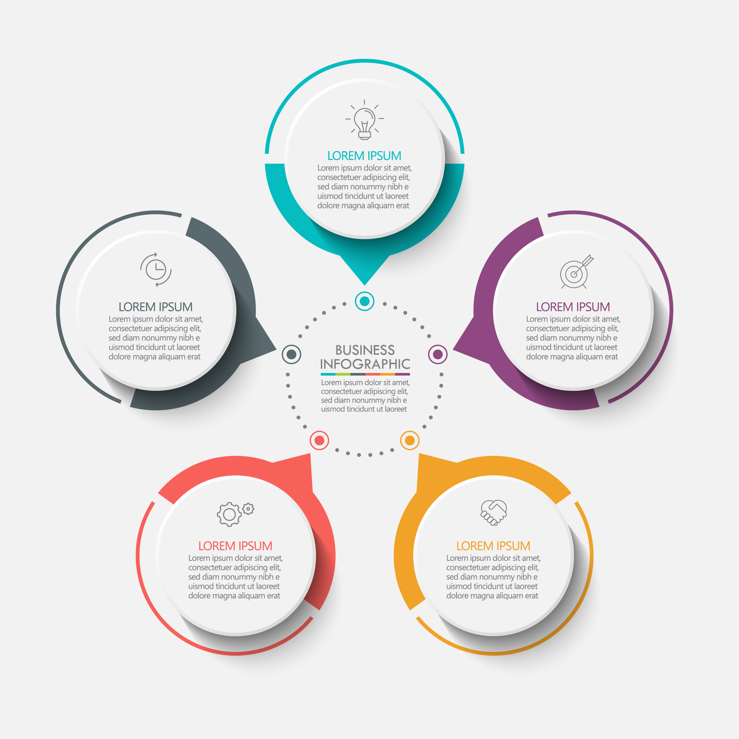 Circle infographic Design Template With 5 Options. 1906746 Vector Art ... Circle infographic Design Template With 5 Options. 1906746 Vector Art ...