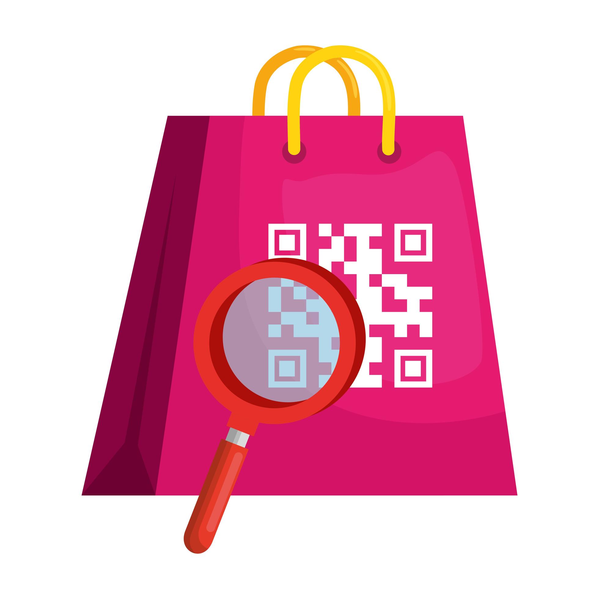 qr code over bag and lupe vector design 1909678 Vector Art at Vecteezy qr code over bag and lupe vector design 1909678 Vector Art at Vecteezy