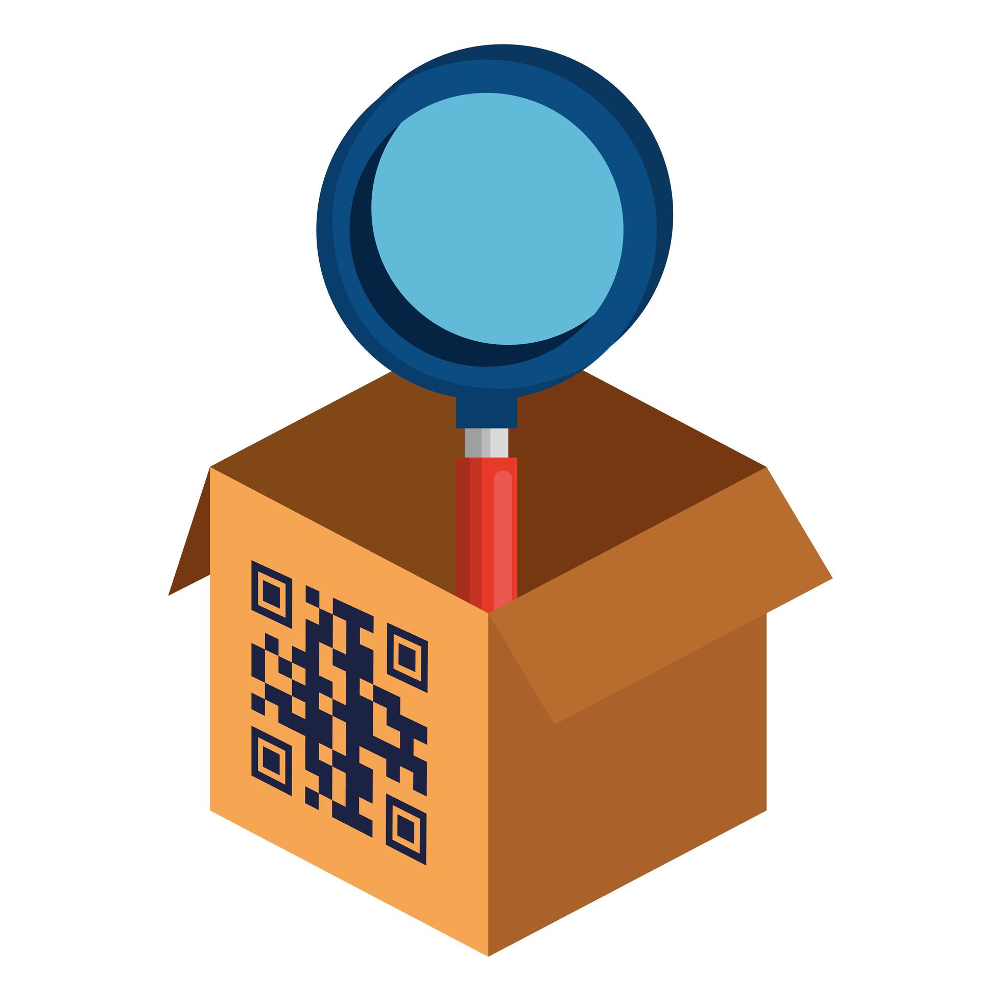 qr code over box and lupe vector design 1909755 Vector Art at Vecteezy qr code over box and lupe vector design 1909755 Vector Art at Vecteezy