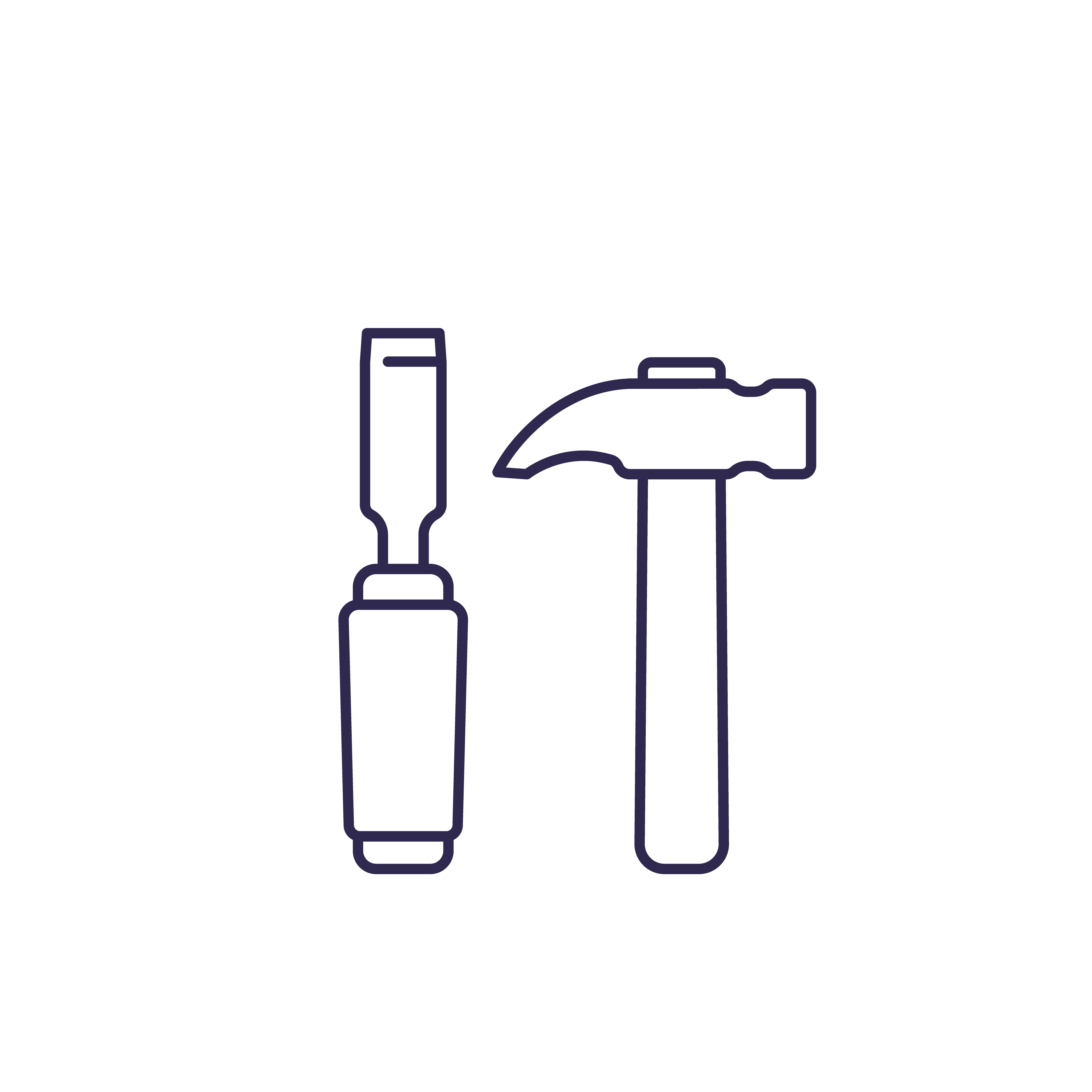 Chisel And Hammer Vector Line Icons 1919451 Vector Art At Vecteezy