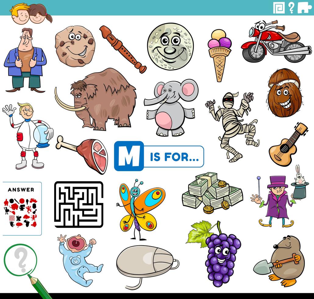 Letter M Words Educational Task For Children 1921919 Vector Art At Vecteezy letter-m-words-educational-task-for-children-1921919-vector-art-at-vecteezy