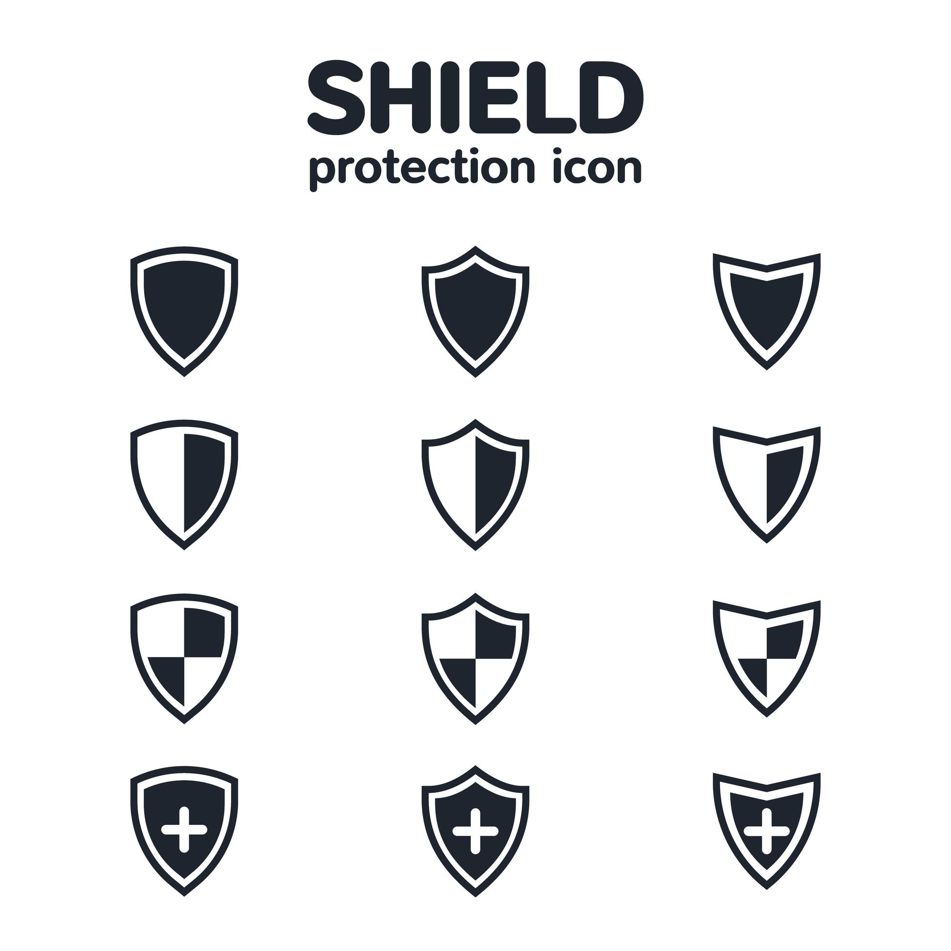 Shield Icon Set For Ui Design Or Application Icons 1922380 Vector Art