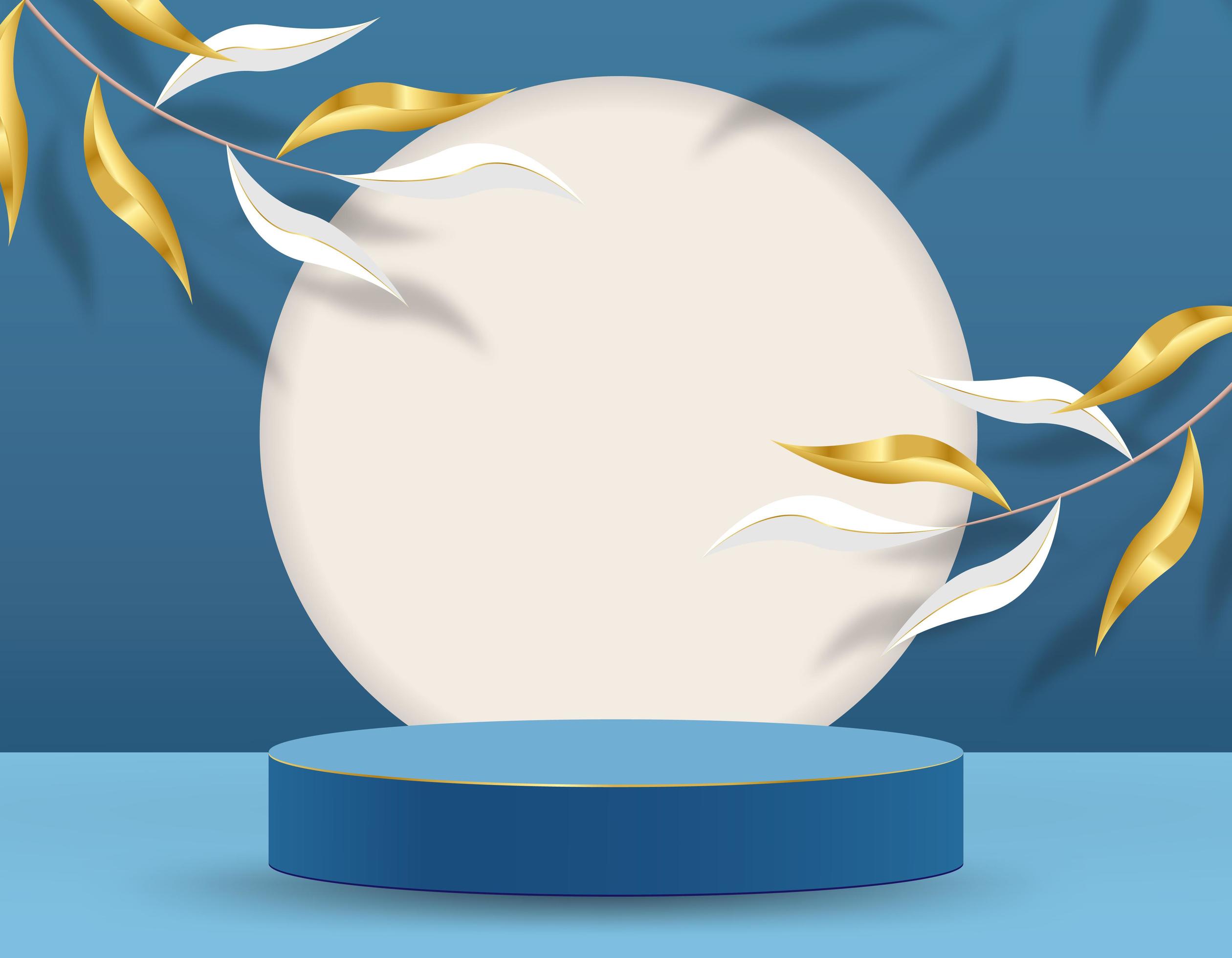 Abstract minimal mock-up with round podium and leaves 1925489 Vector ... Abstract minimal mock-up with round podium and leaves 1925489 Vector ...