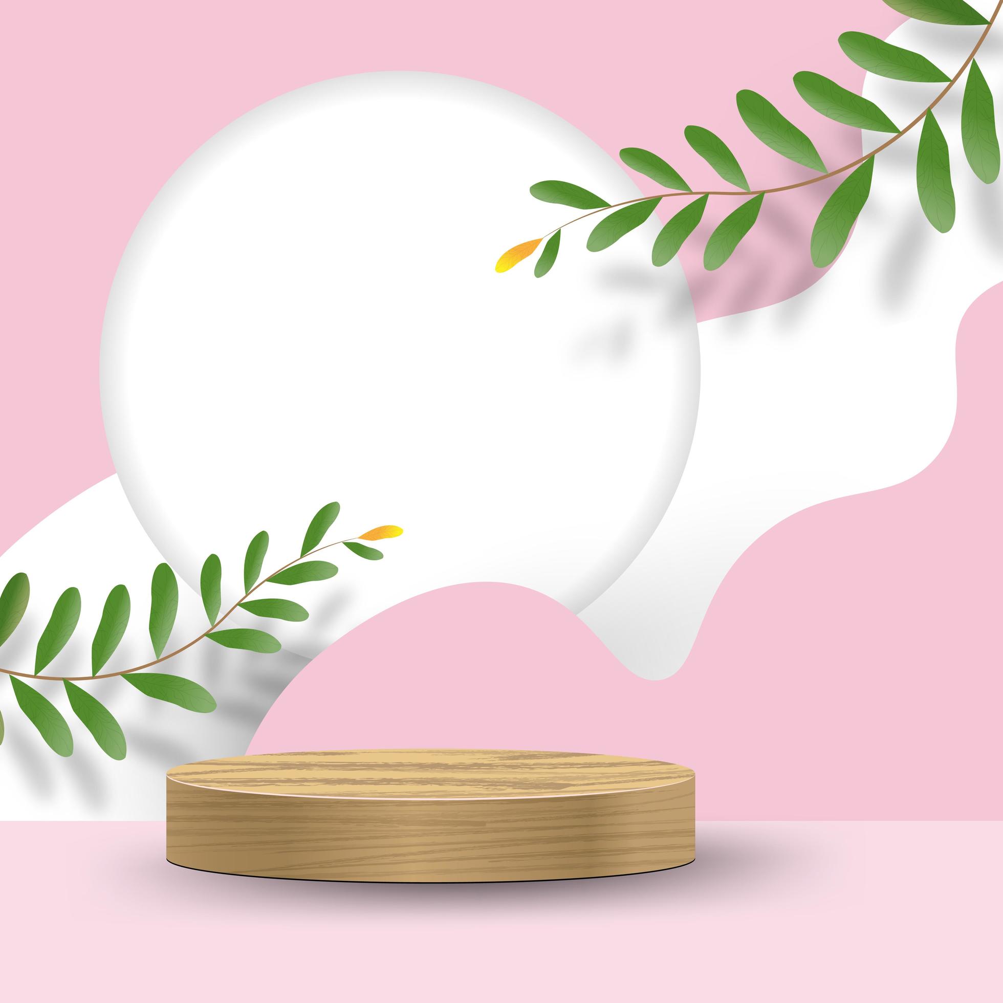 Abstract minimal mock-up with round podium and leaves 1925517 Vector ... Abstract minimal mock-up with round podium and leaves 1925517 Vector ...
