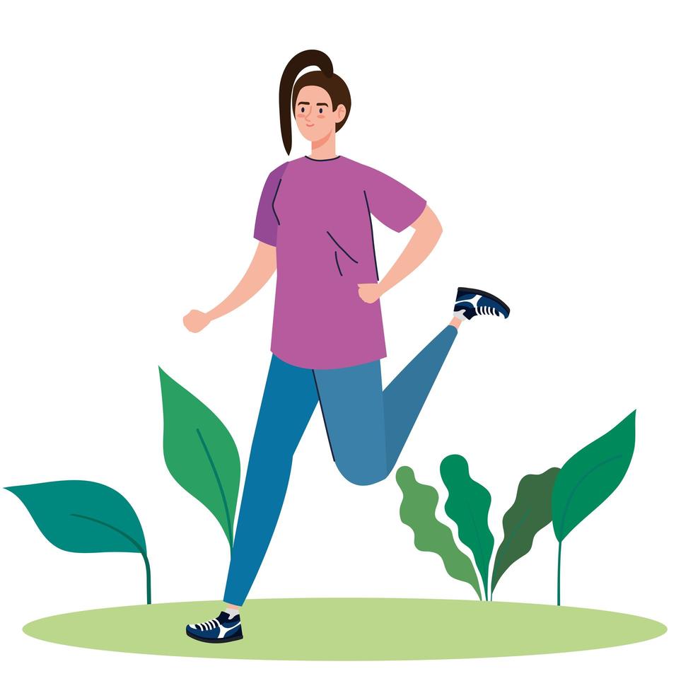 woman running with leaves vector design 1931608 Vector Art at Vecteezy