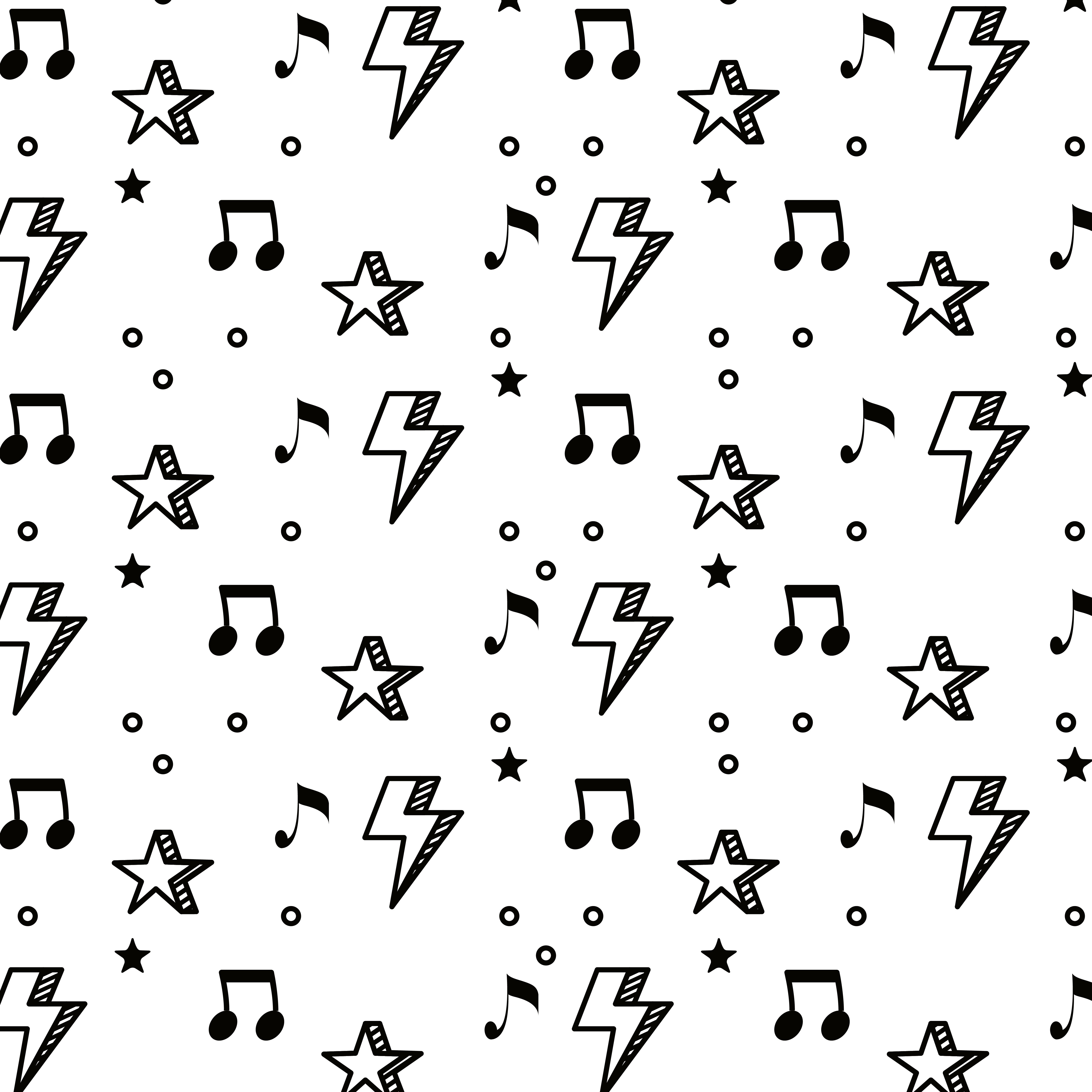 music notes and stars pattern background 1932617 Vector Art at Vecteezy