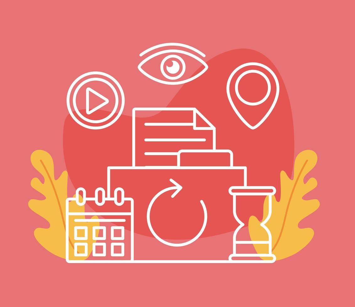 folder document with interface line style icons 1934527 Vector Art at ...