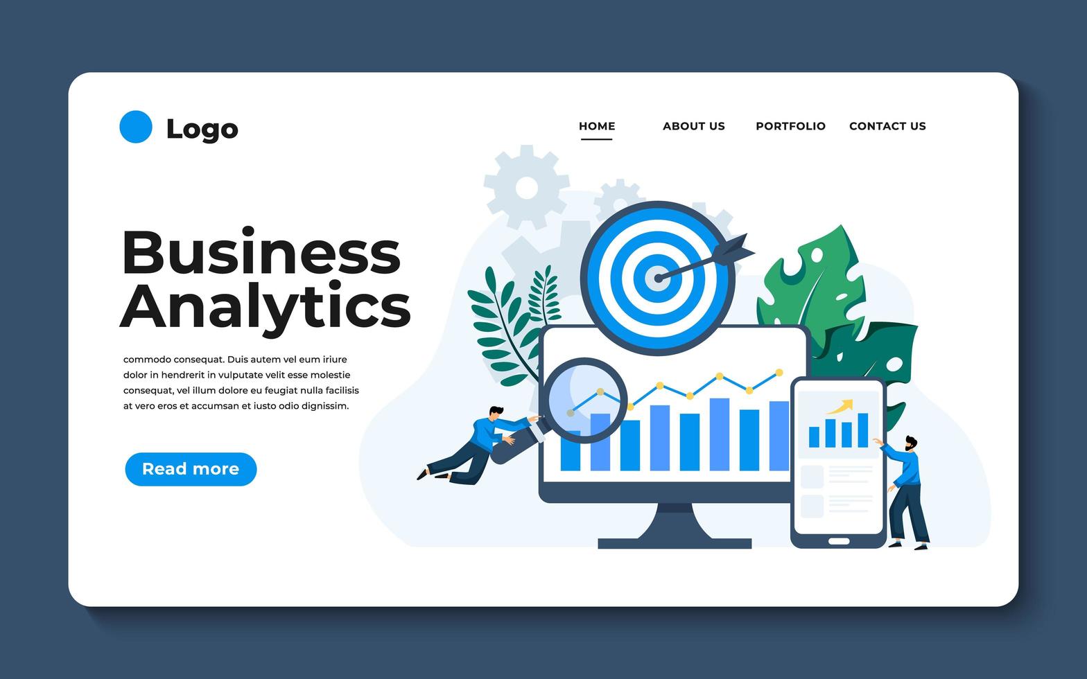 Modern flat design illustration of Business Analytics. Can be used for ...