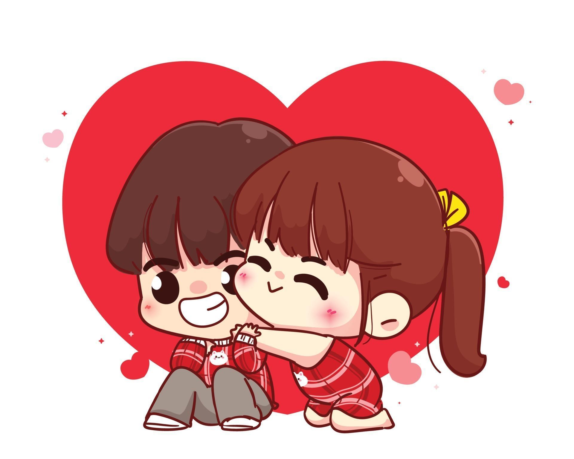 Pareja Abrazándose Personaje De Dibujos Animados Lindo Vector Premium ... Pareja Abrazándose Personaje De Dibujos Animados Lindo Vector Premium ...