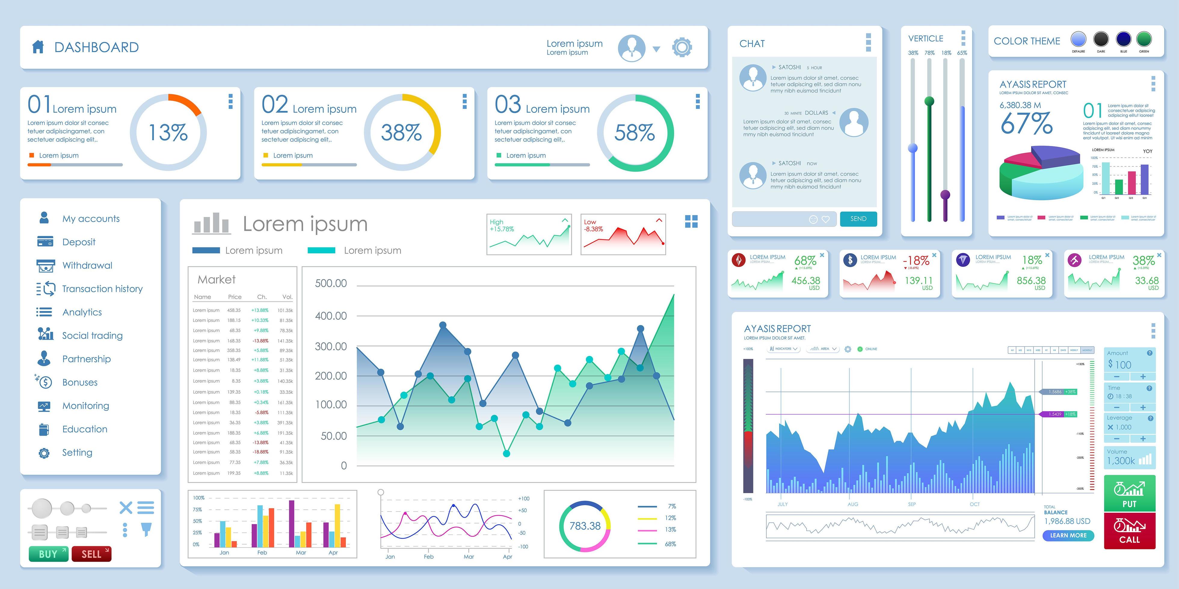 Set Vector Elements of Infographics and User Interface 1937160 Vector ...