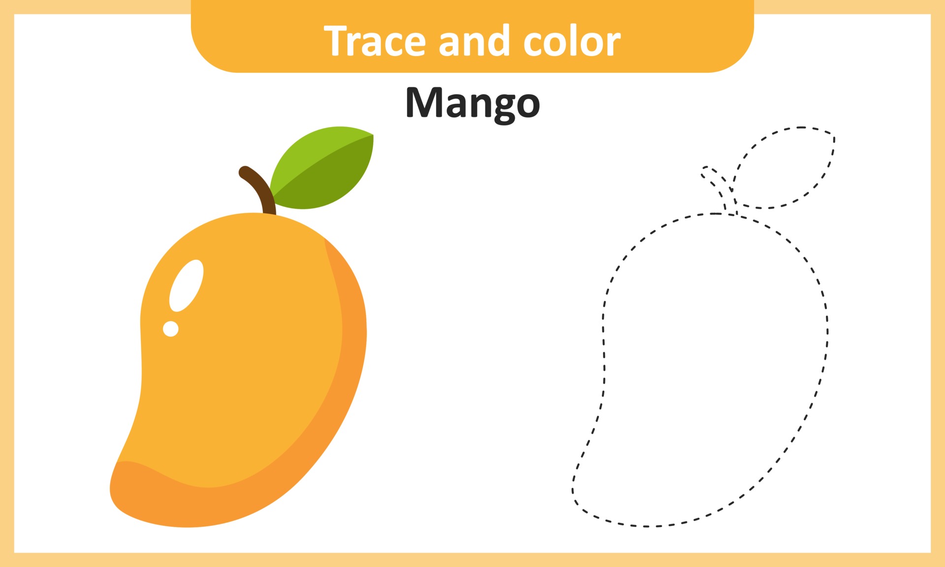 Premium Vector Mango Trace And Color Preschool Worksh - vrogue.co Premium Vector Mango Trace And Color Preschool Worksh - vrogue.co