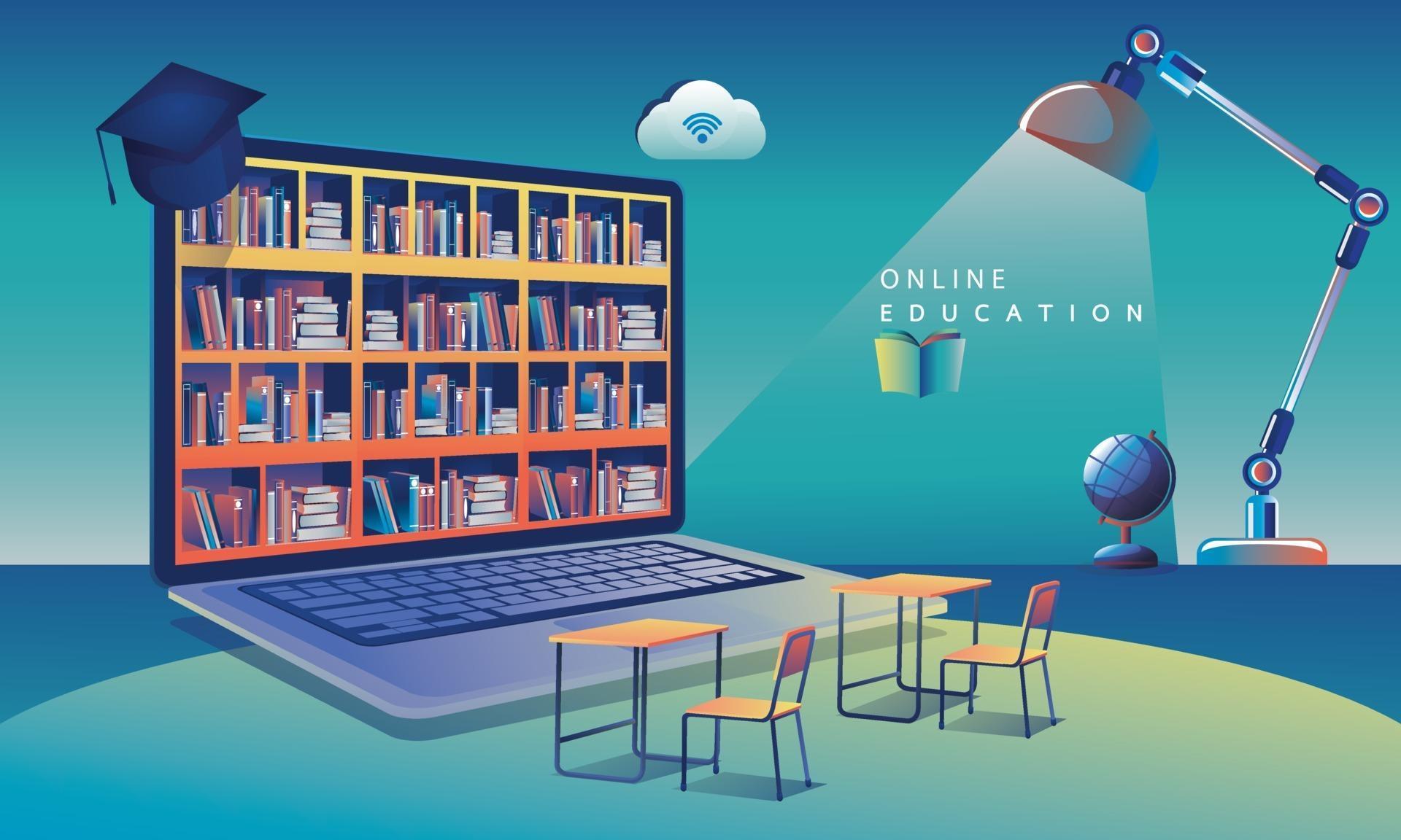 Online Education Application learning worldwide on Computer, mobile ...