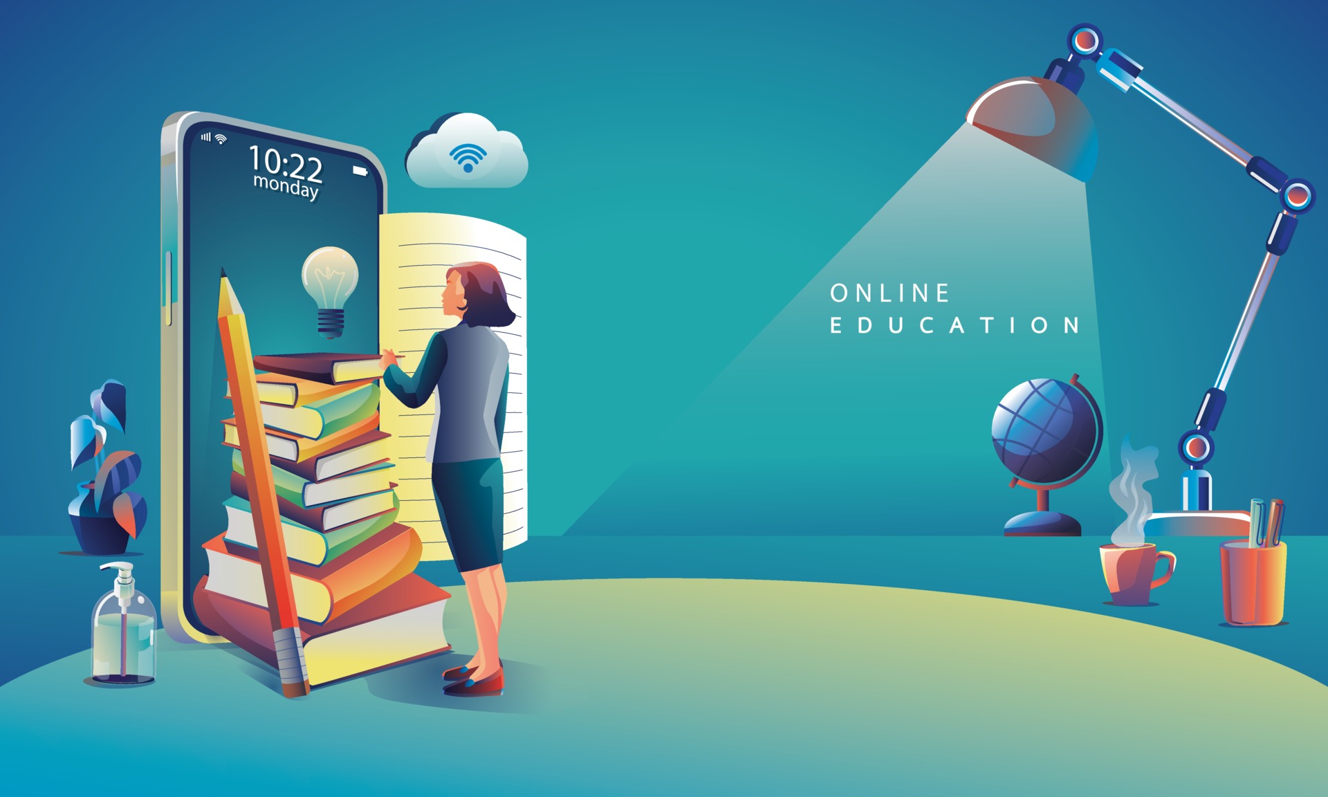 Online Education Application learning worldwide on phone, mobile ... Online Education Application learning worldwide on phone, mobile ...
