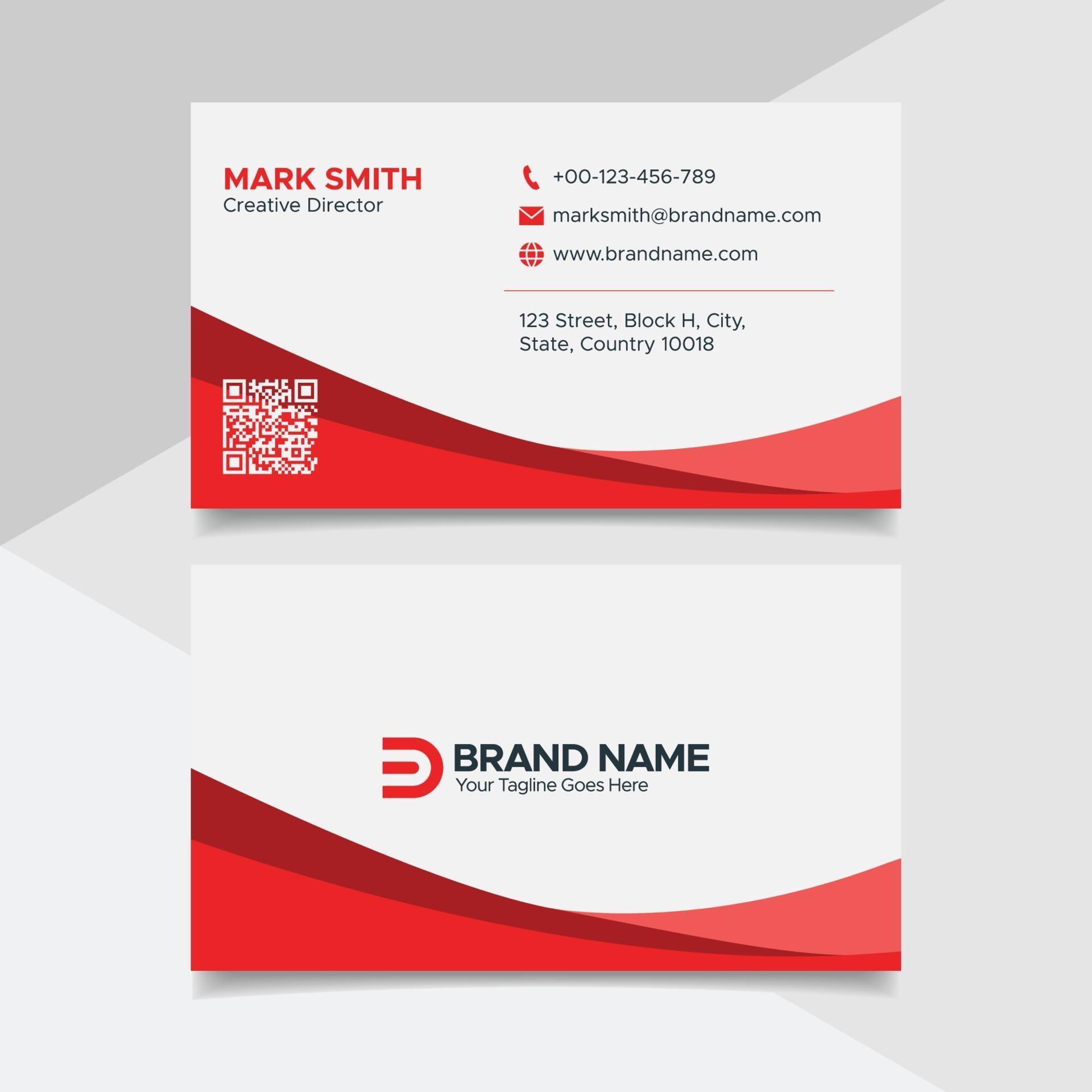 Red And White Creative Business Card Design Template 1937794 Vector Art