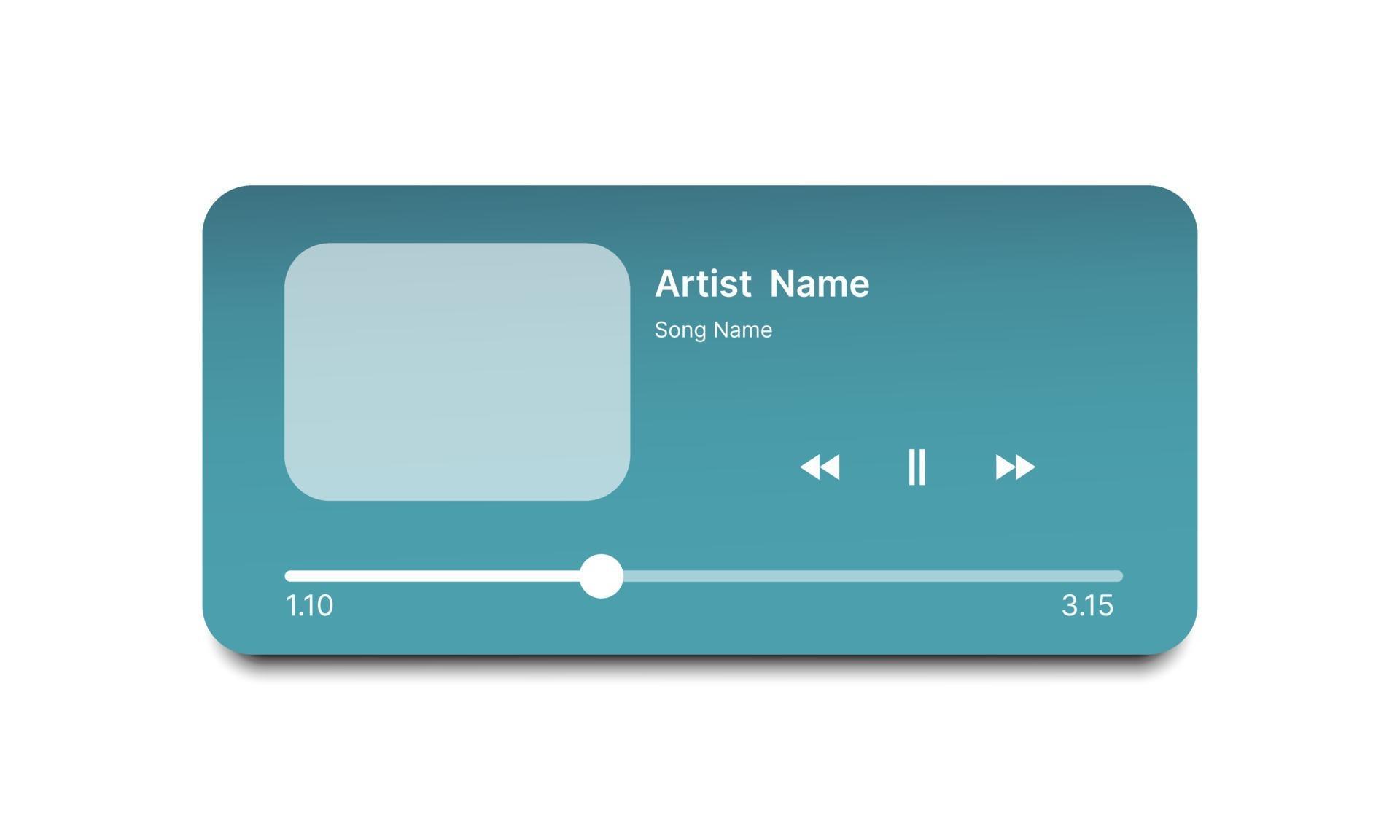 User Interface Media player application, app template with flat design ...