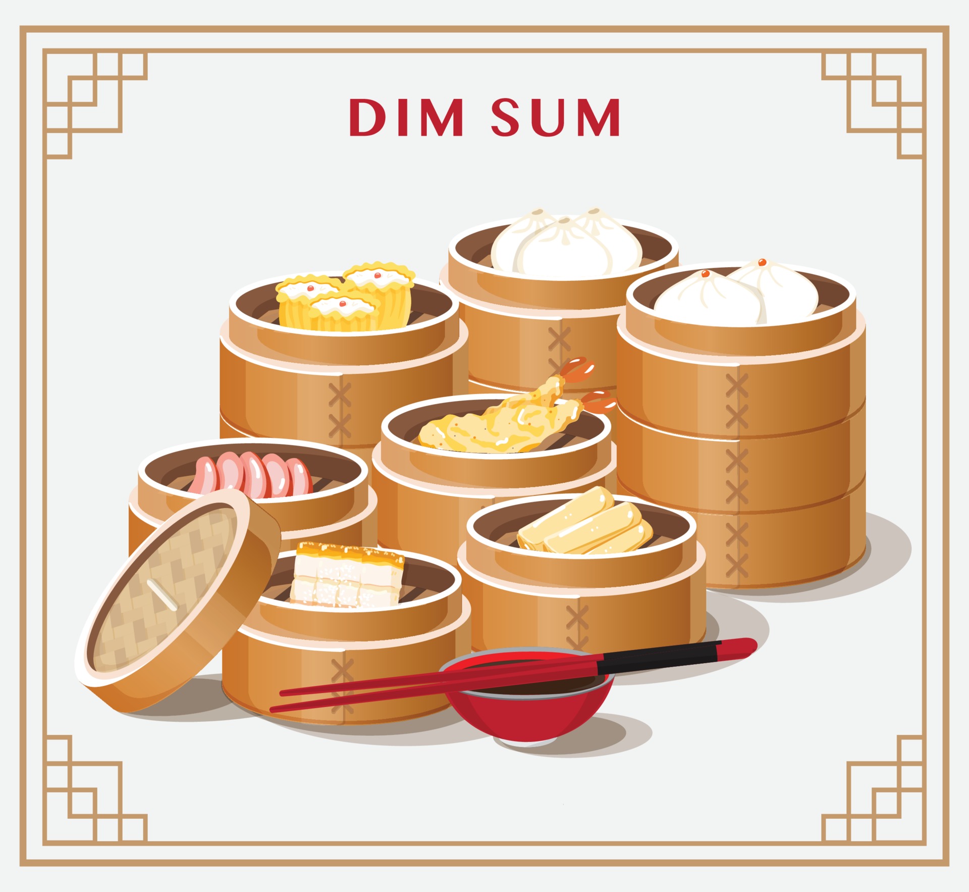 Dim sum menu set Asian food vector illustration 1938148 Vector Art at ... Dim sum menu set Asian food vector illustration 1938148 Vector Art at ...