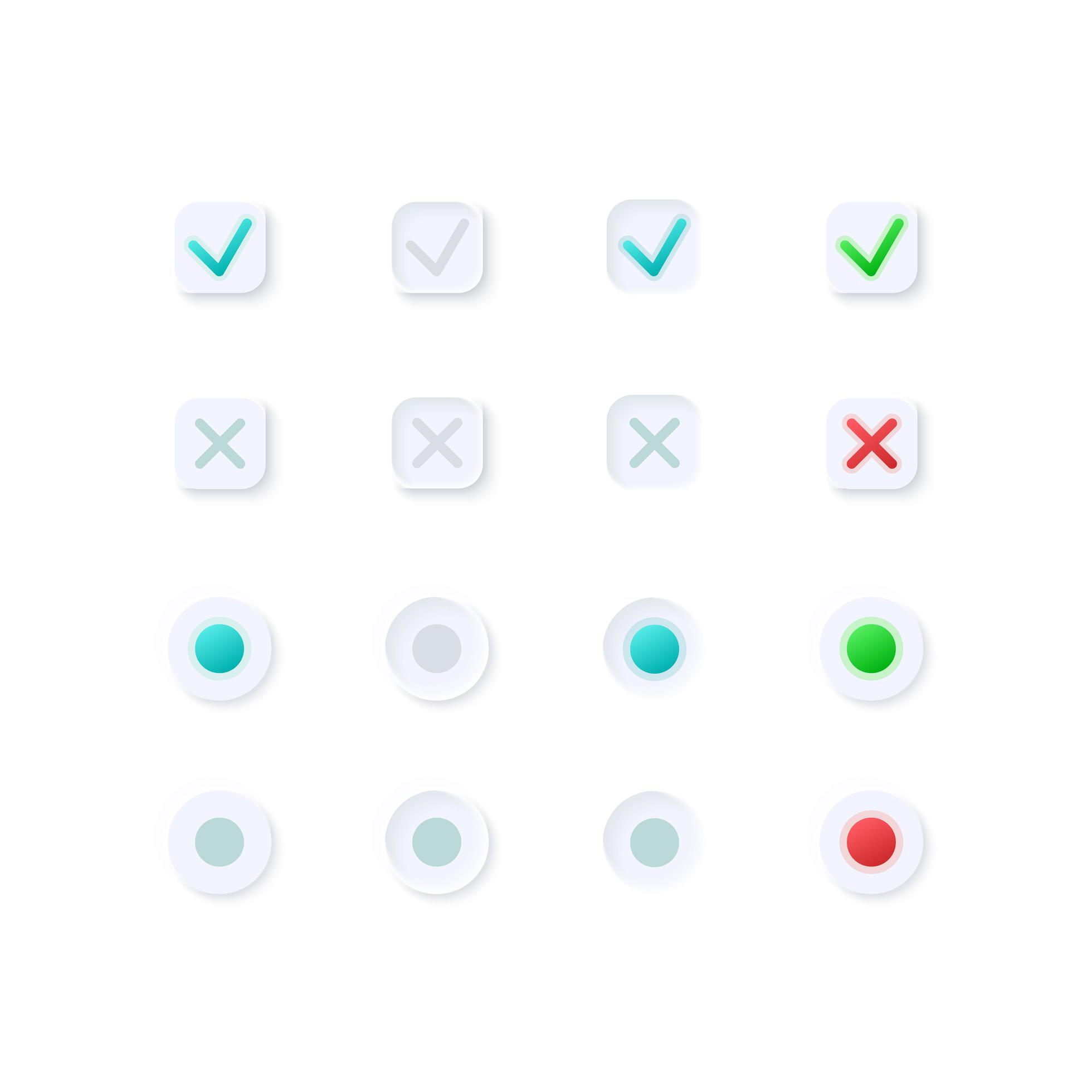 Active and inactive marks UI elements kit 1938861 Vector Art at Vecteezy