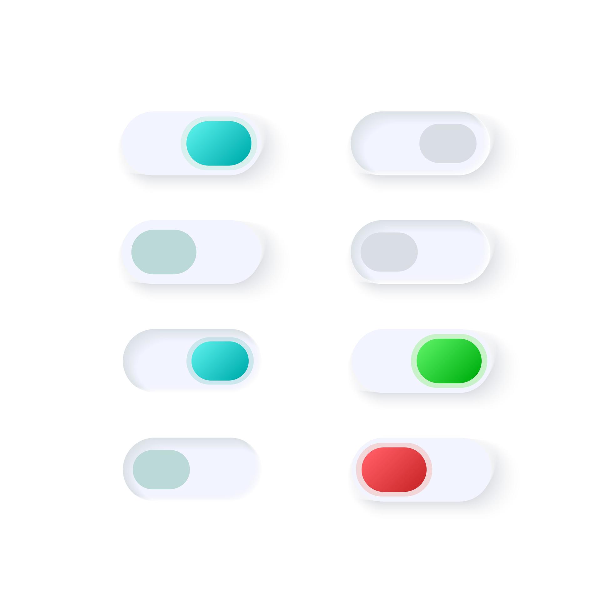 Active and inactive switches UI elements kit 1938866 Vector Art at Vecteezy Active and inactive switches UI elements kit 1938866 Vector Art at Vecteezy