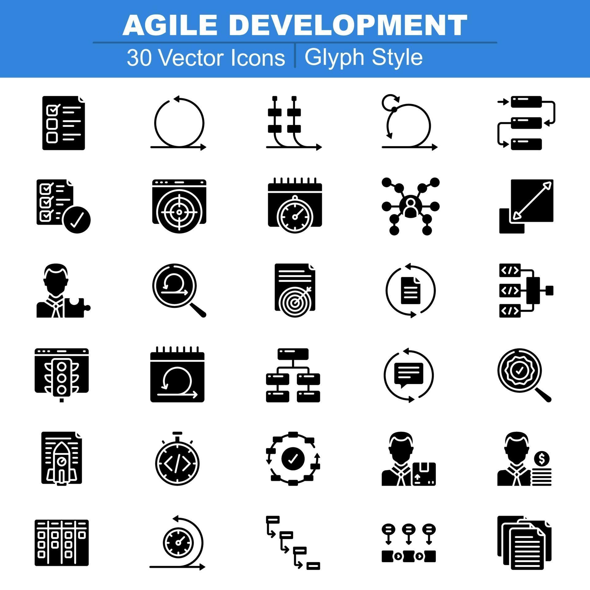 Agile Development Icons Glyph 1944158 Vector Art at Vecteezy