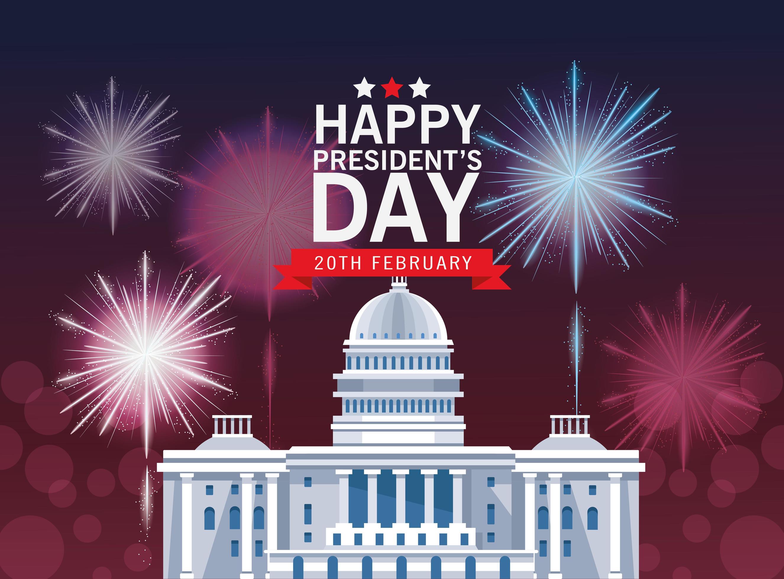 happy presidents day poster with capitol building 1945359 Vector Art at ...