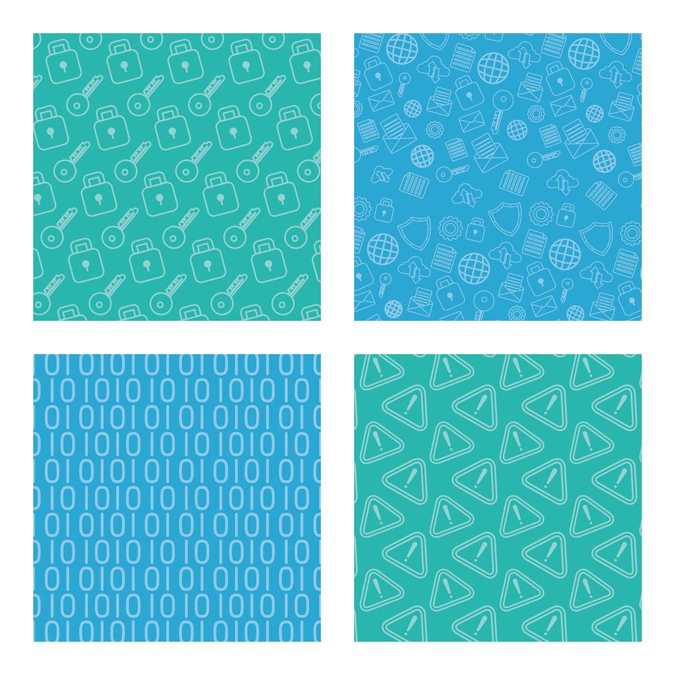 technology internet security pattern background set 1950227 Vector Art ...
